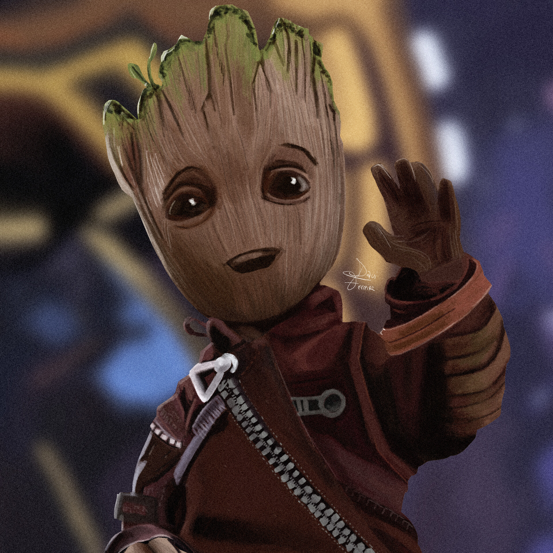 ArtStation - Pintura digital - Mini Groot