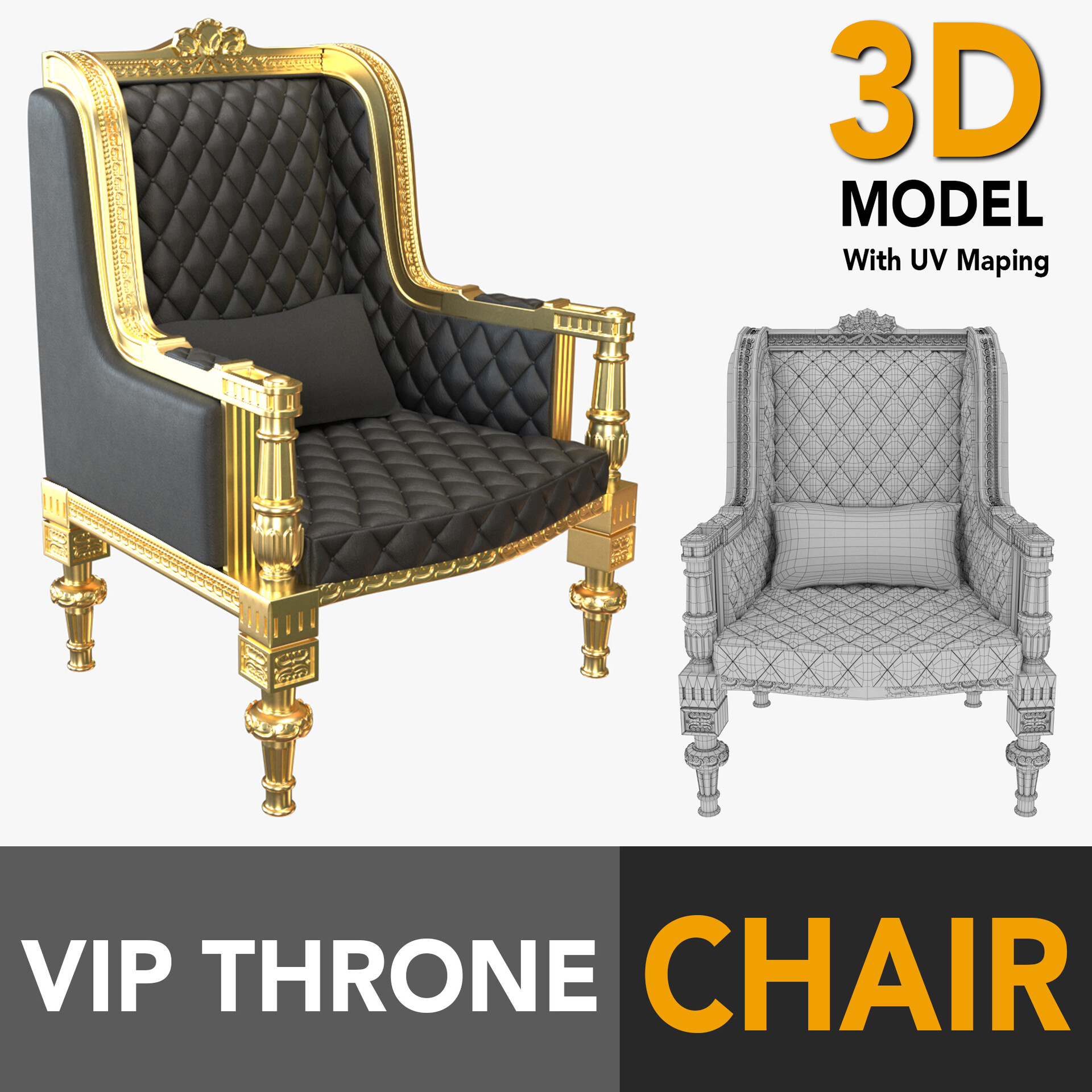 ArtStation - VIP Throne Chair 3d model with texture
