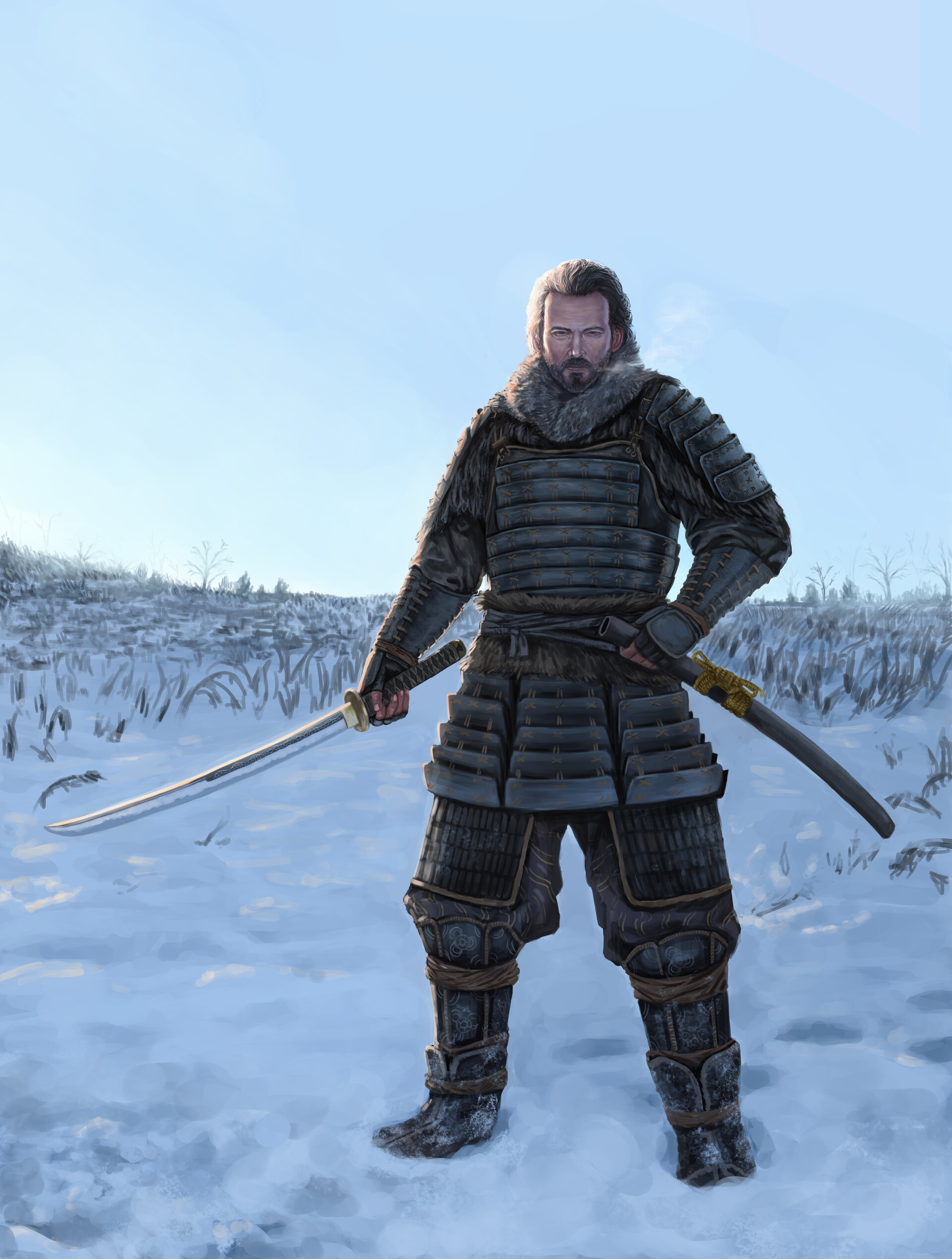 ArtStation - Winter samurai
