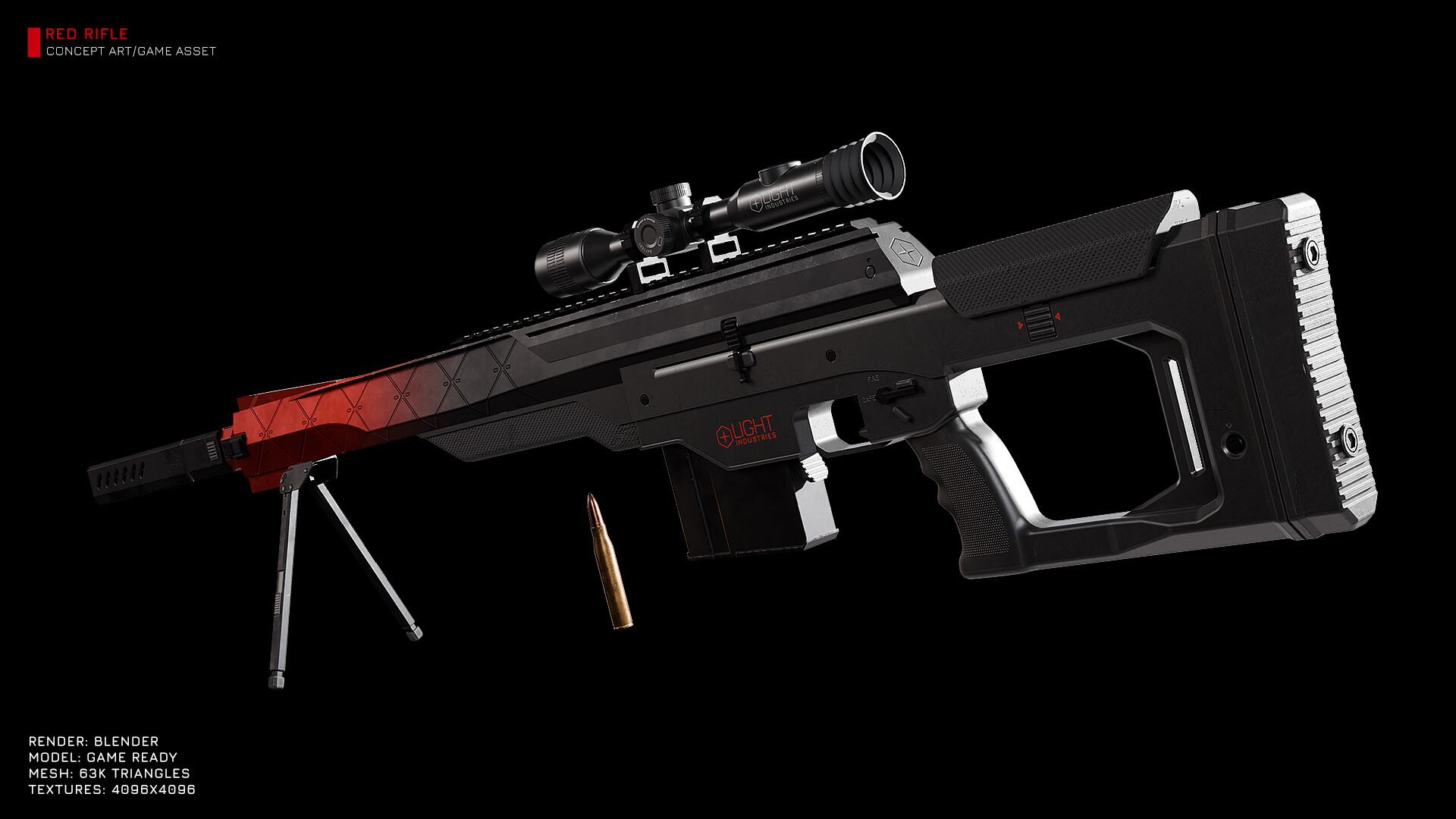 Leone Simonetti - RED RIFLE | CONCEPT ART/ GAME ASSET