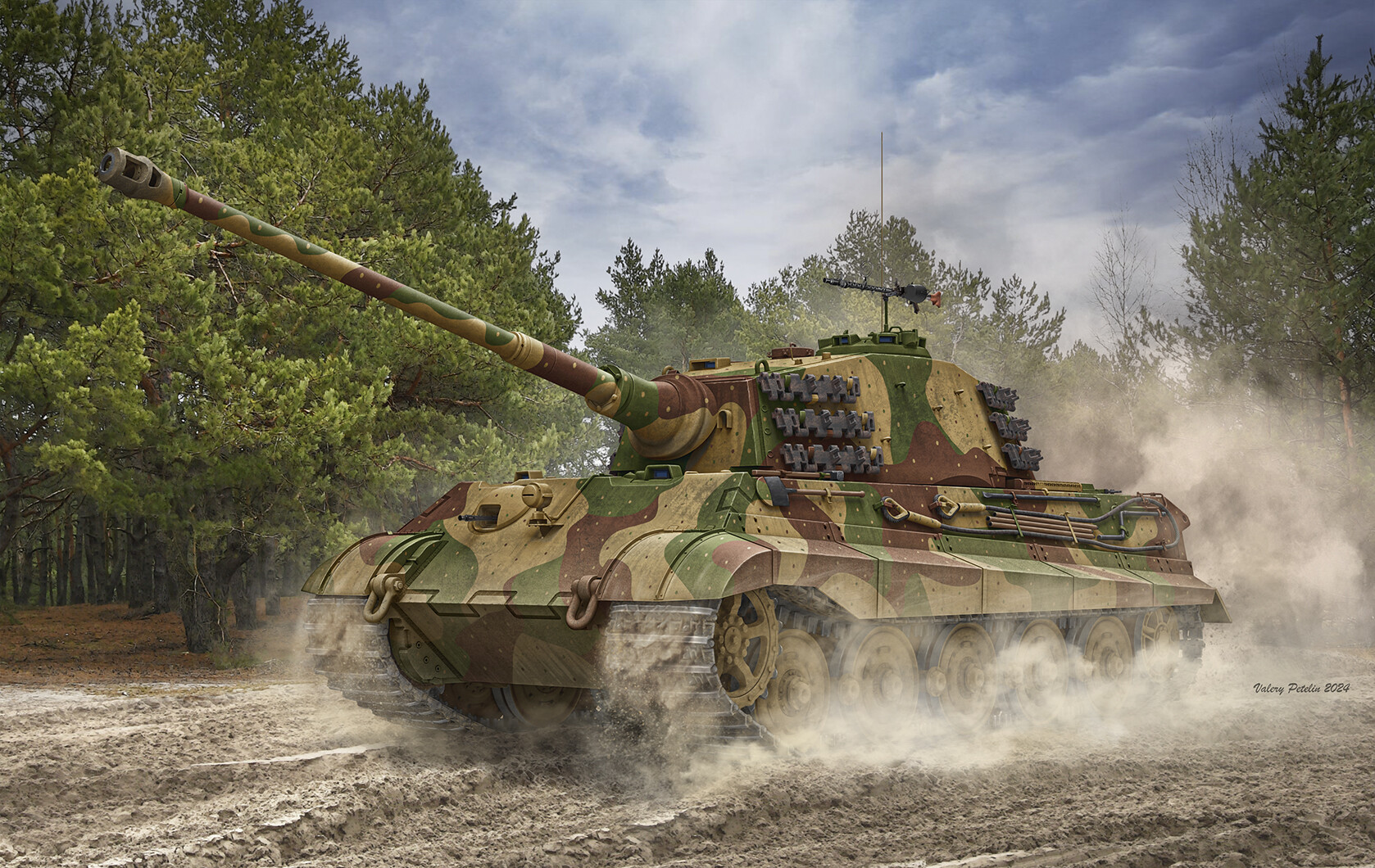 ArtStation - Pz.Kpfw. VII(B) Tiger II (box art for RFM)