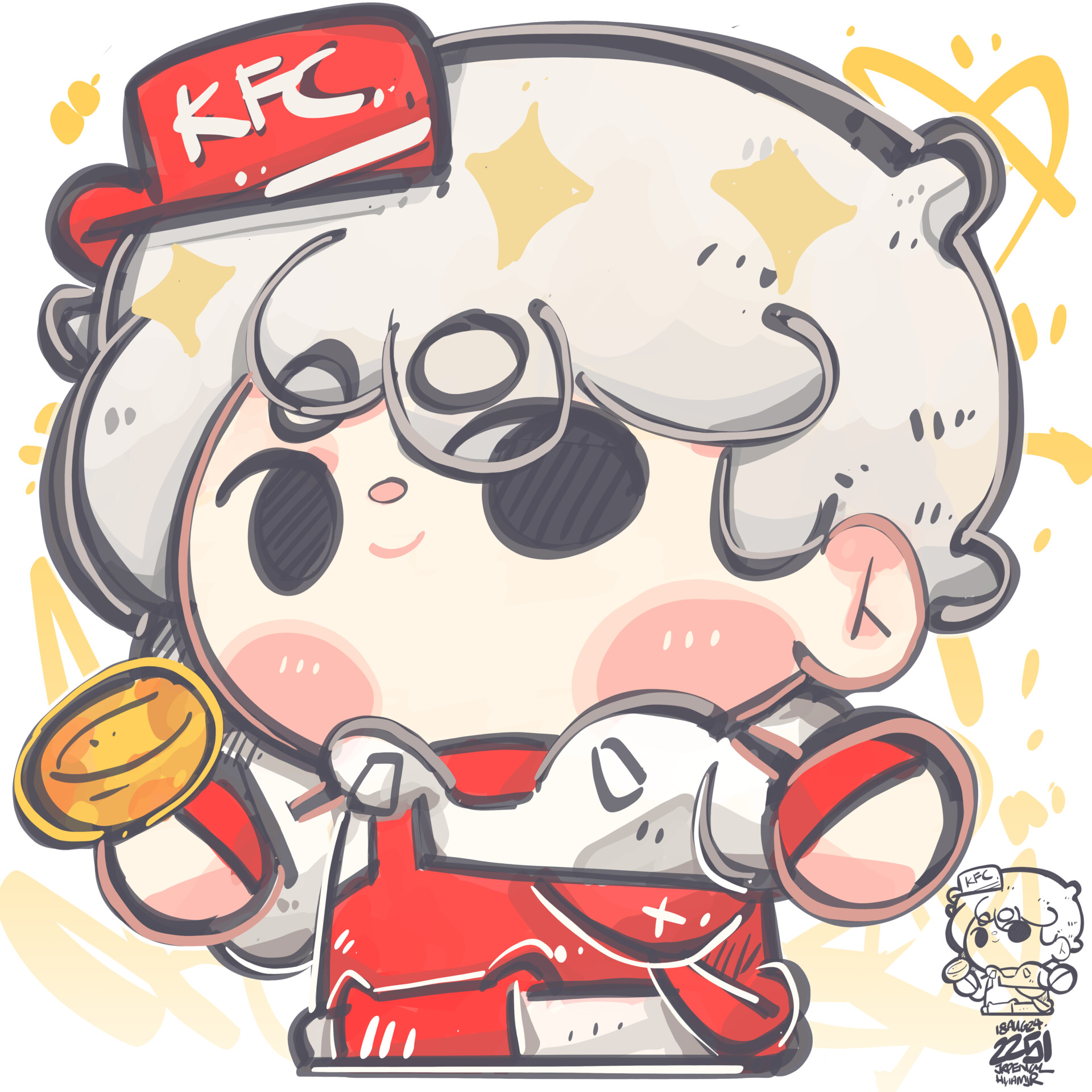 ArtStation - 2251 - Xavier : Fanmade KFC Collab Outfit / 沈星回 ：二创KFC联动服装 ...