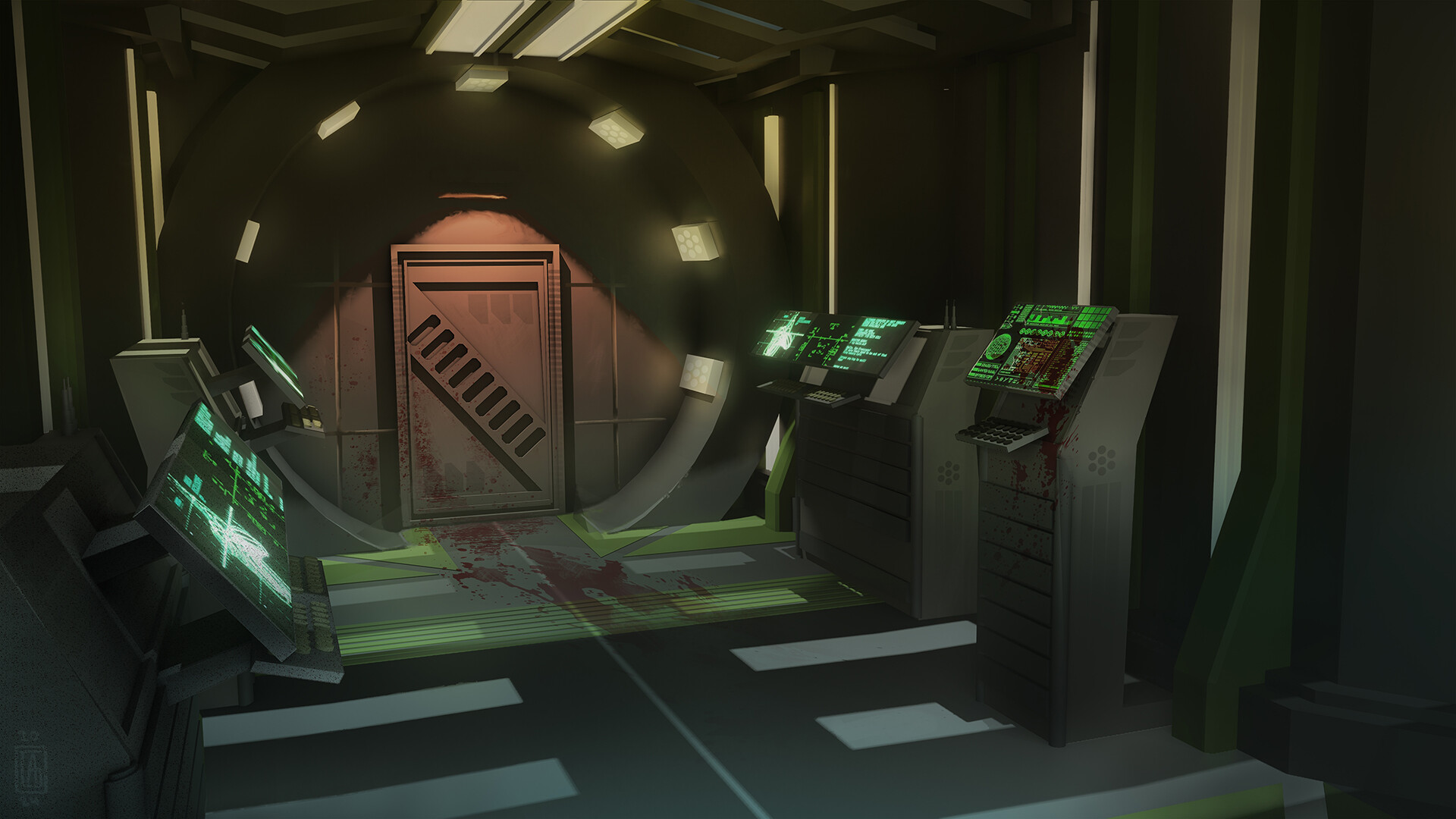 ArtStation - Alien Invasion in the Control Room