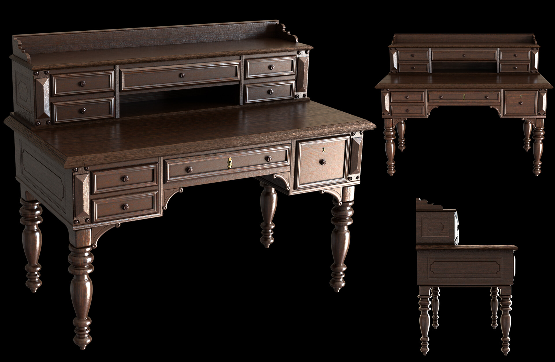 ArtStation - Photorealistic Model: Antique Desk
