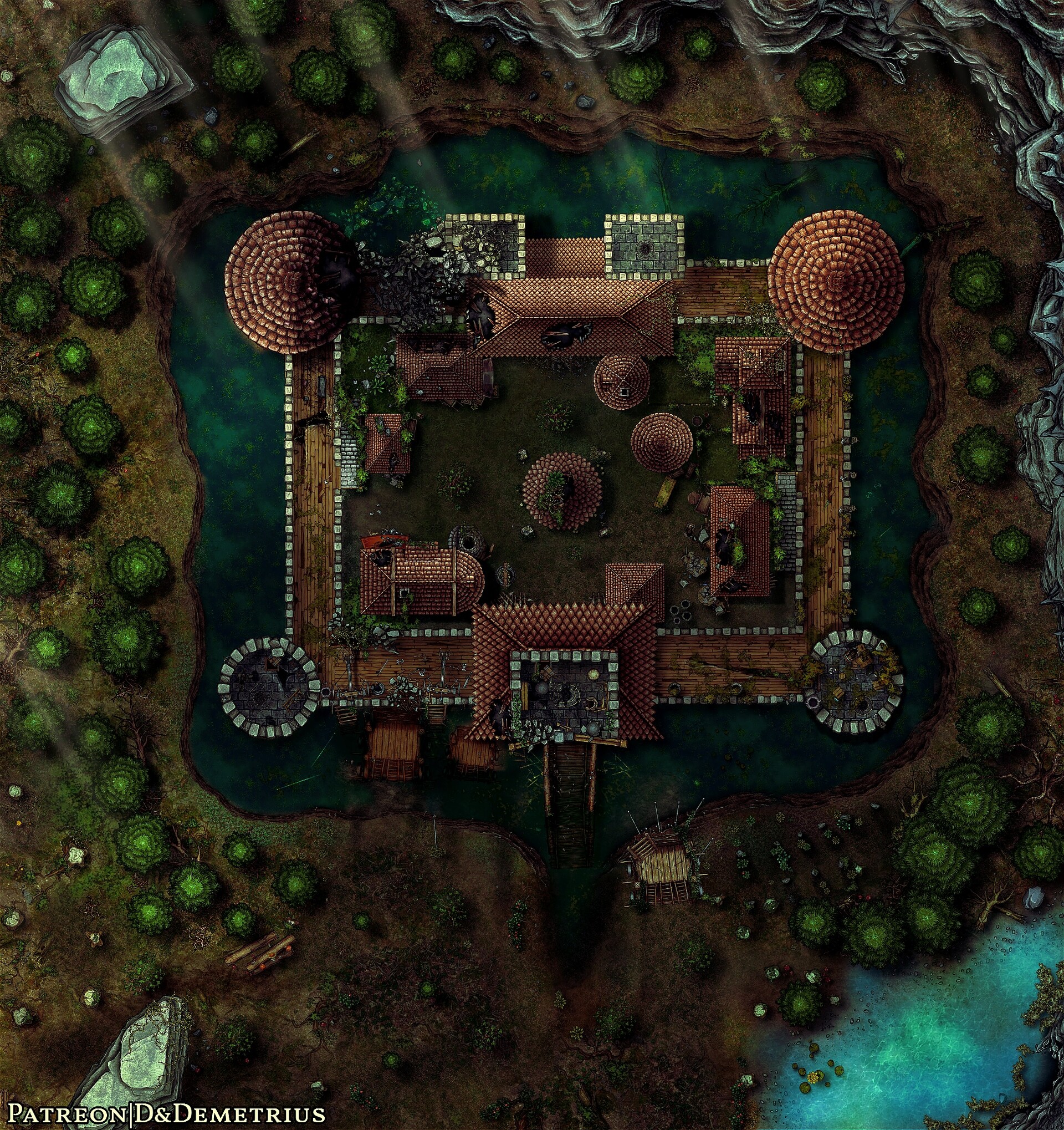 ArtStation - Castle Ruins [65x69] | Battlemap for D&D and Pathfinder by ...