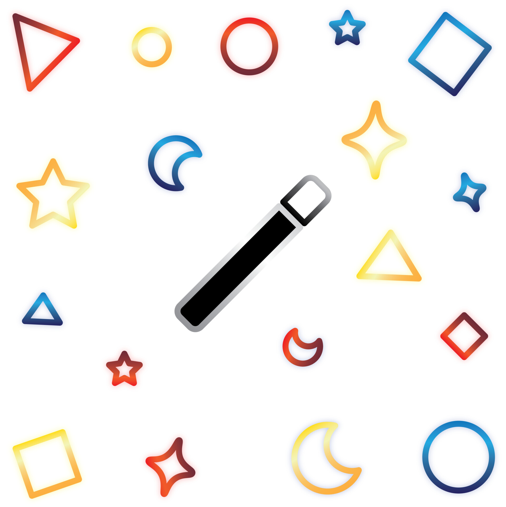 ArtStation - Magical Wizard Wand and Geometric Symbols - Colorful ...