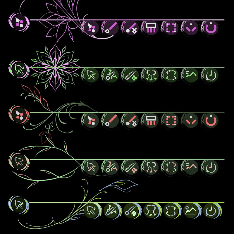ArtStation - FloralPen Floral-Themed GUI Designs