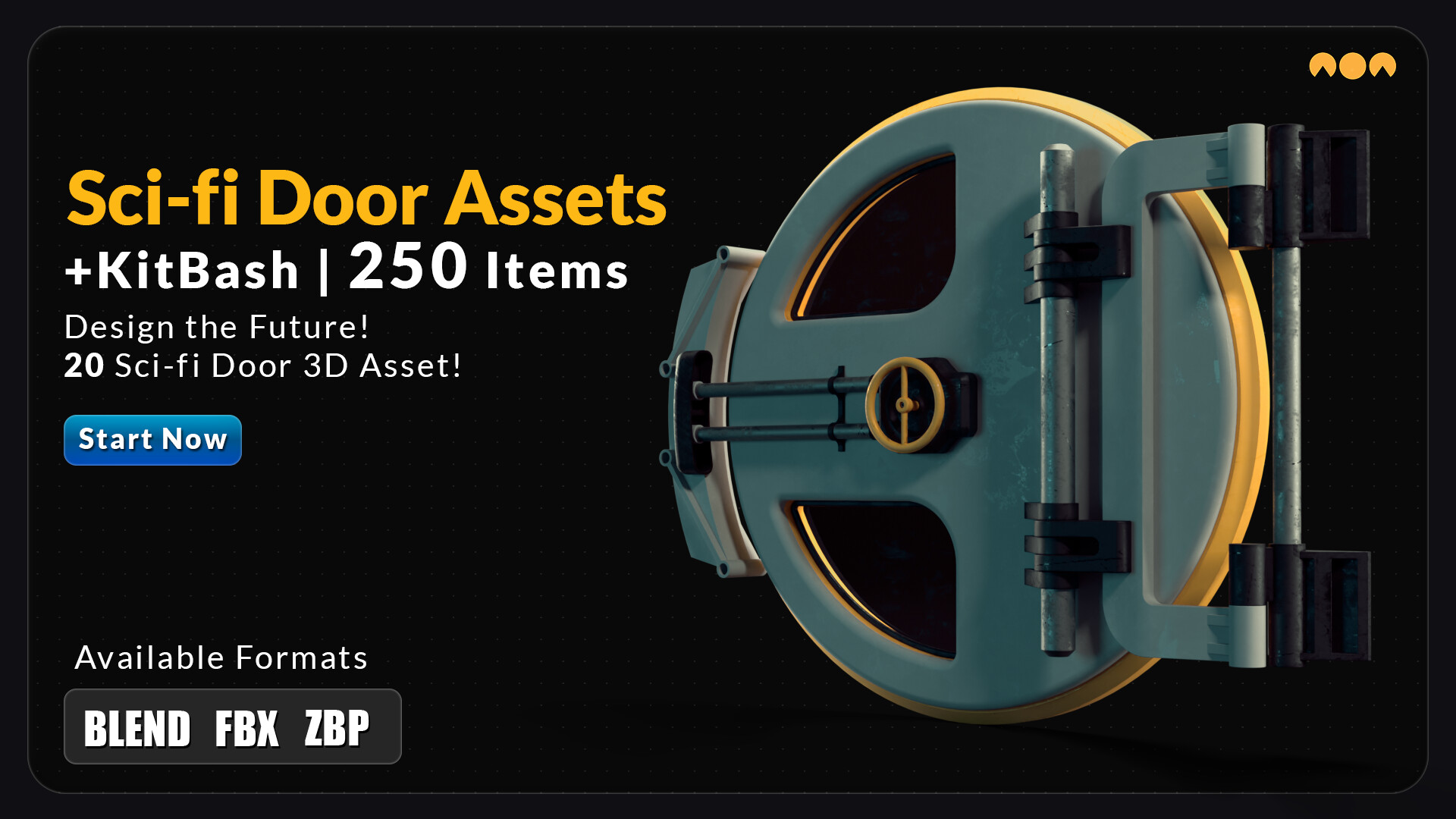 3D Assets Repository - 250 Sci-fi Door Kit Bash + 20 Sci-fi Door 3D Asset