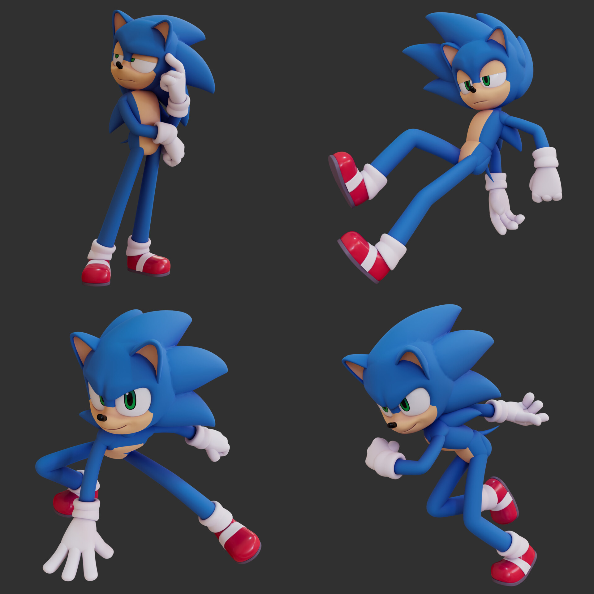 Ashley Lewis-Lopez - [Sonic] Stylized Sonic models (Block outs)