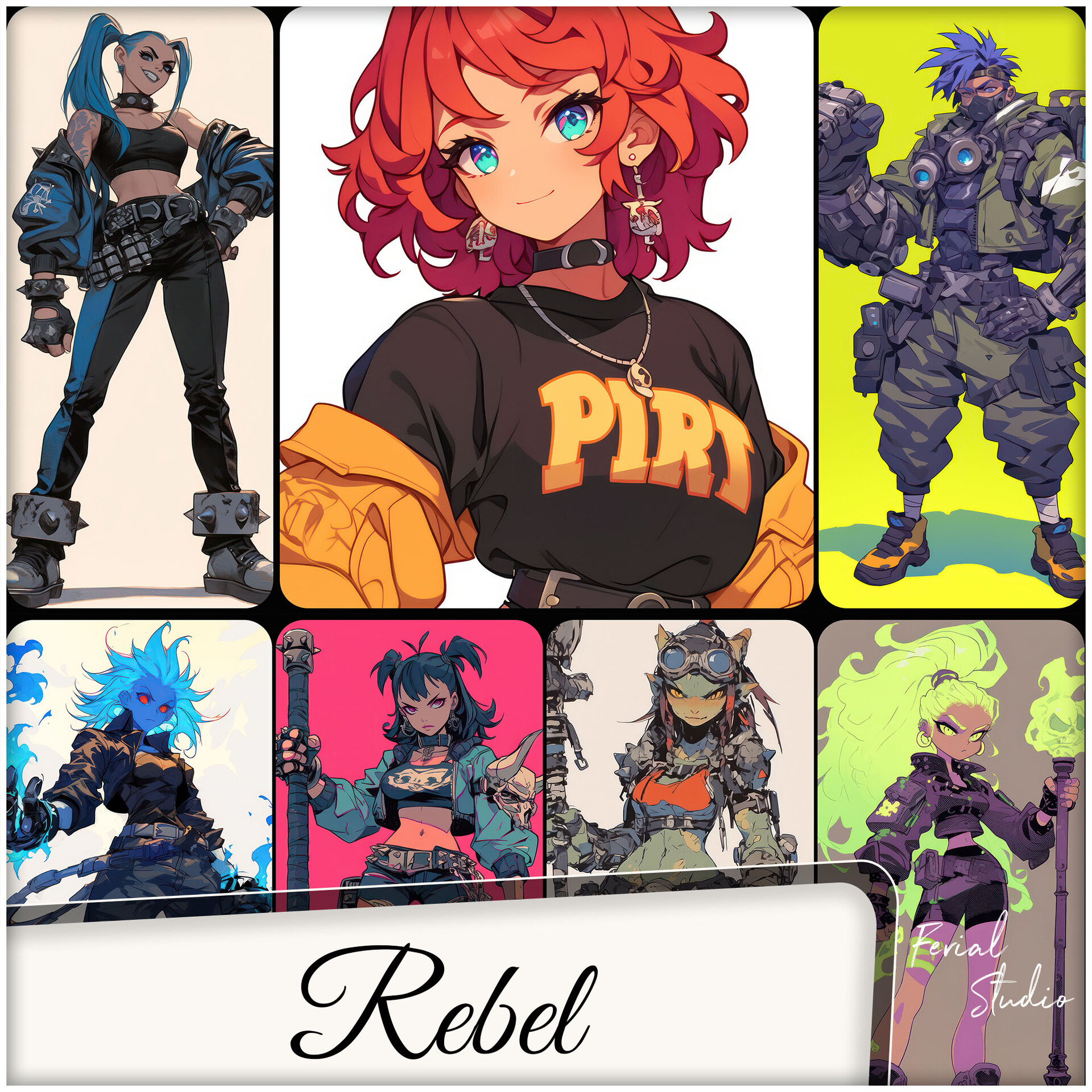 Ferial Studio - 🔹210 Rebel - Cartoon Character Reference Image Pack v ...