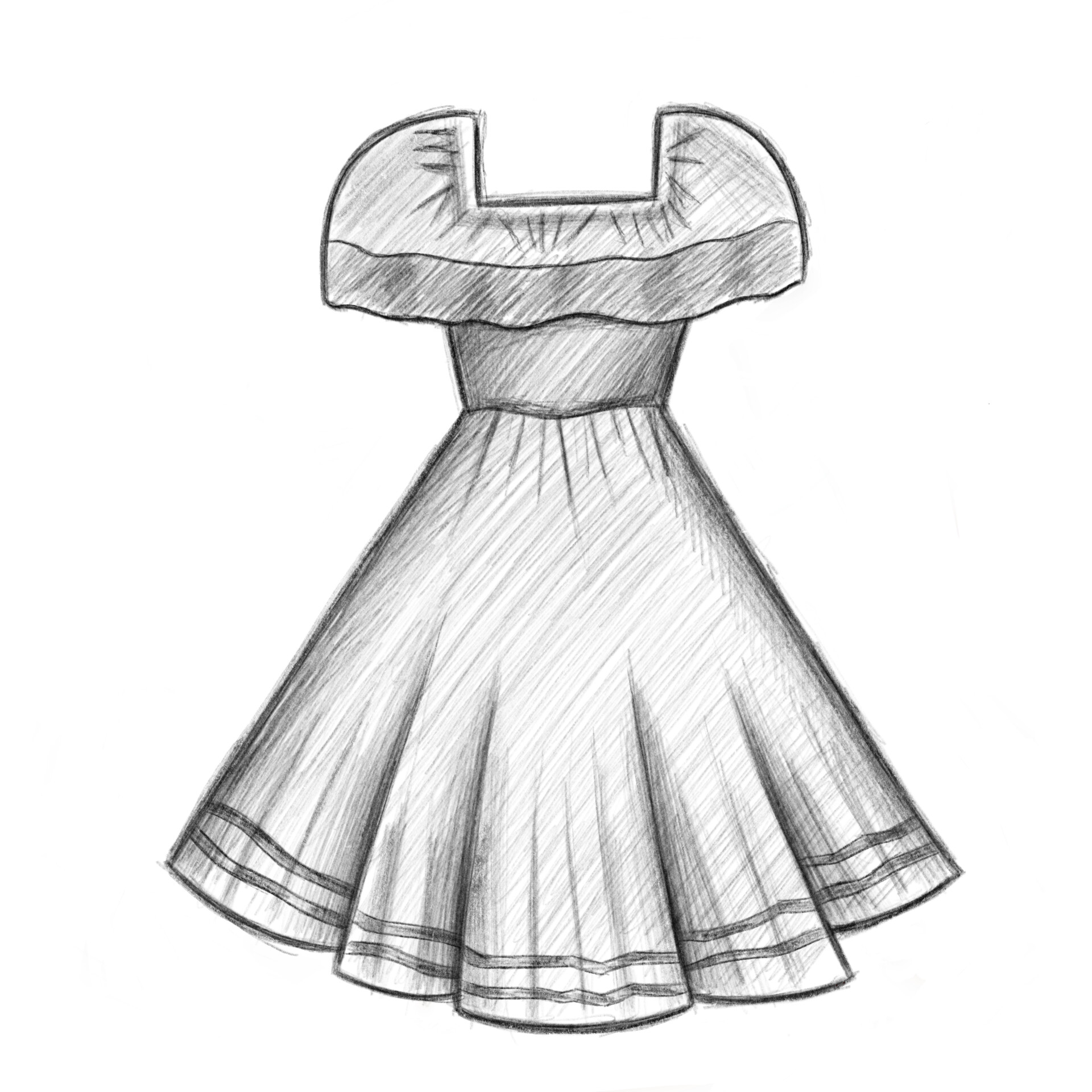 how to draw ballet dress