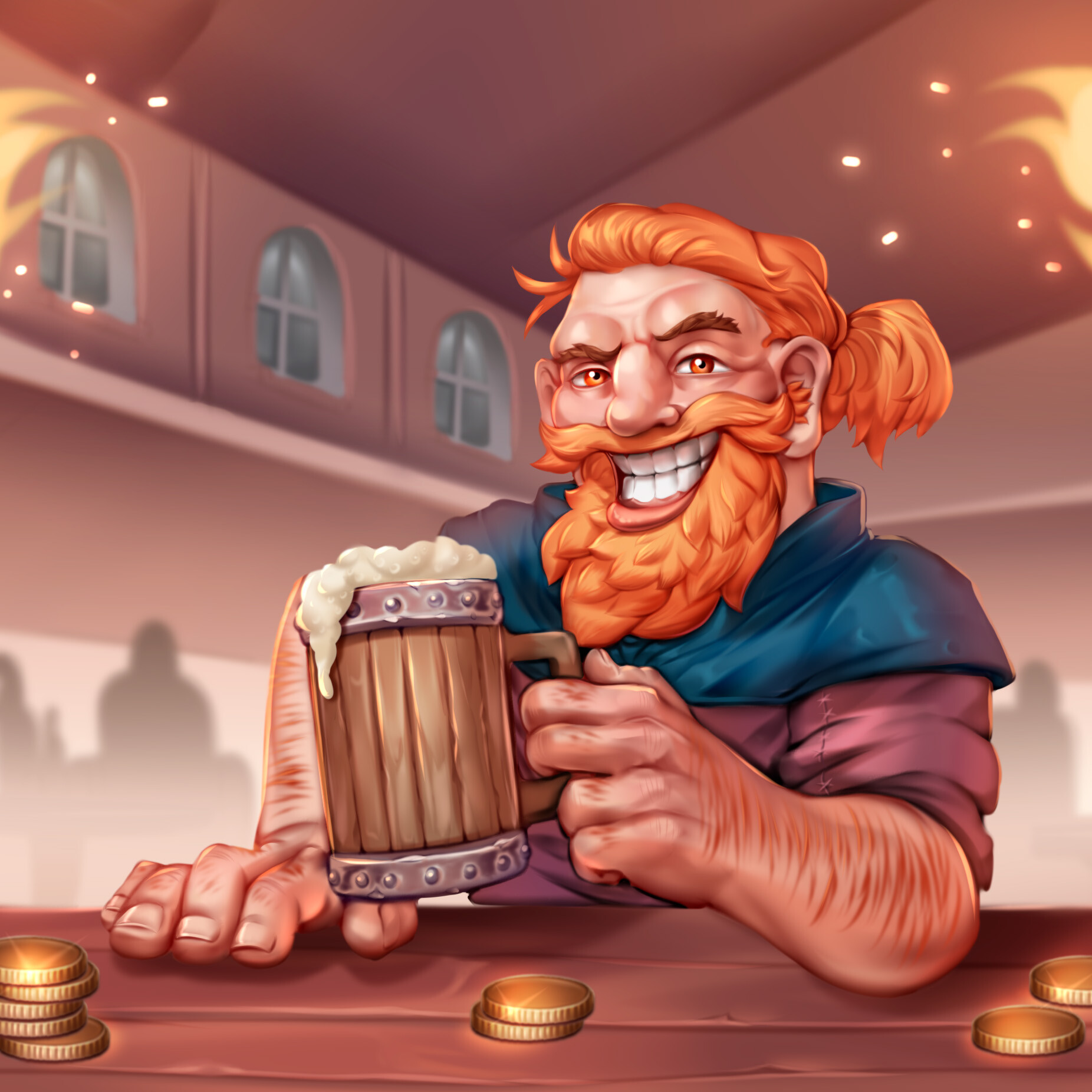 dwarf with pint