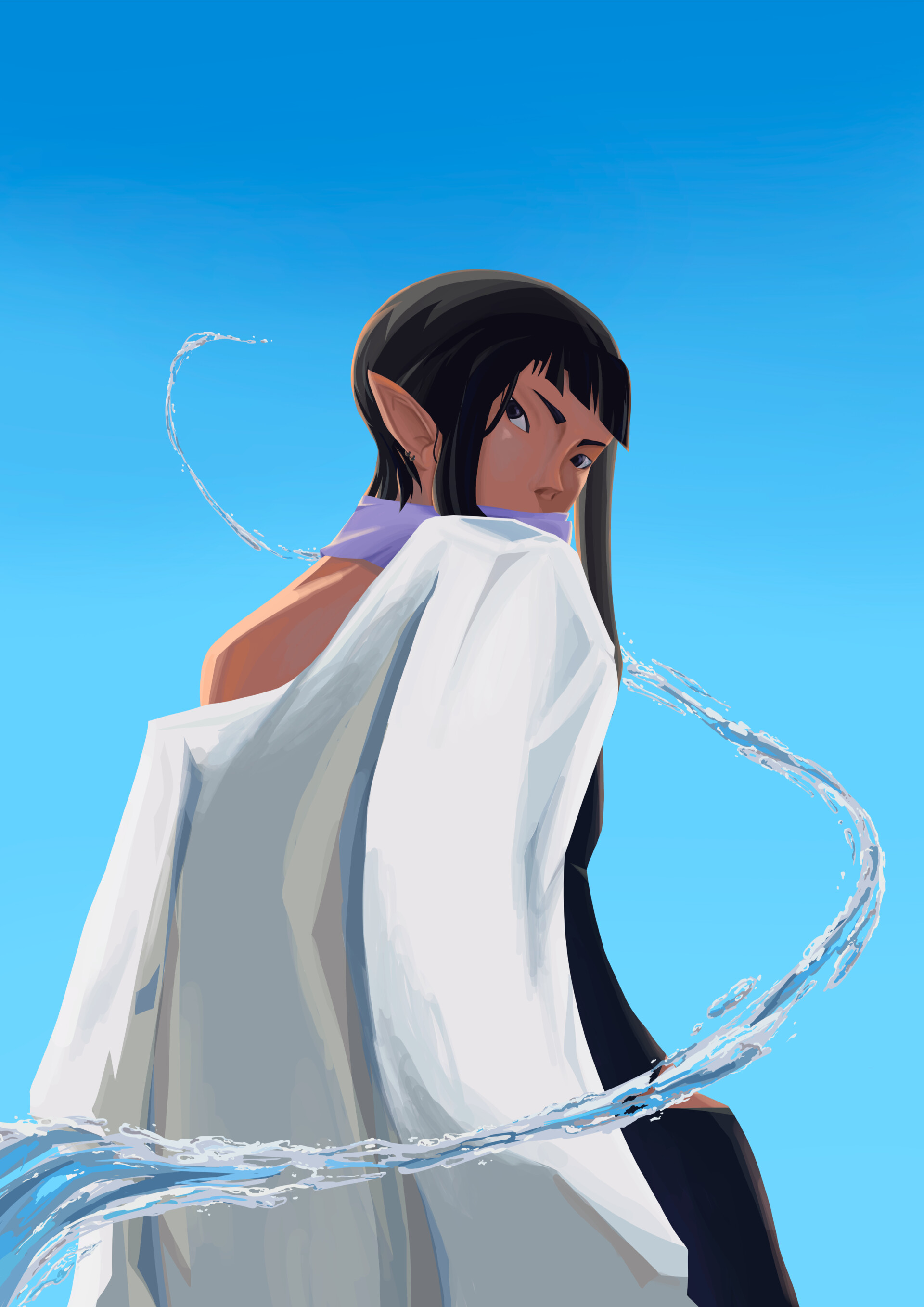 ArtStation - Water power girl - kan liu style