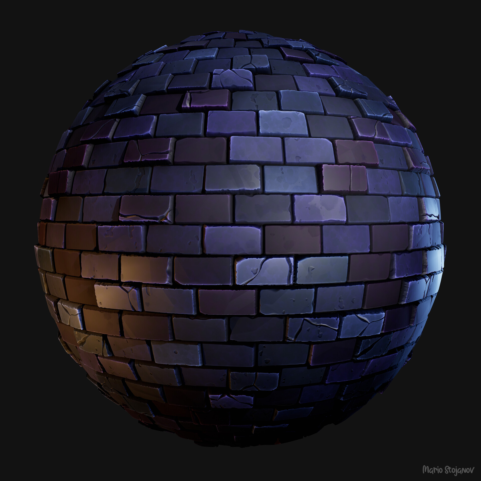 ArtStation - Stylized Dungeon Brick Wall - Mario Stojanov