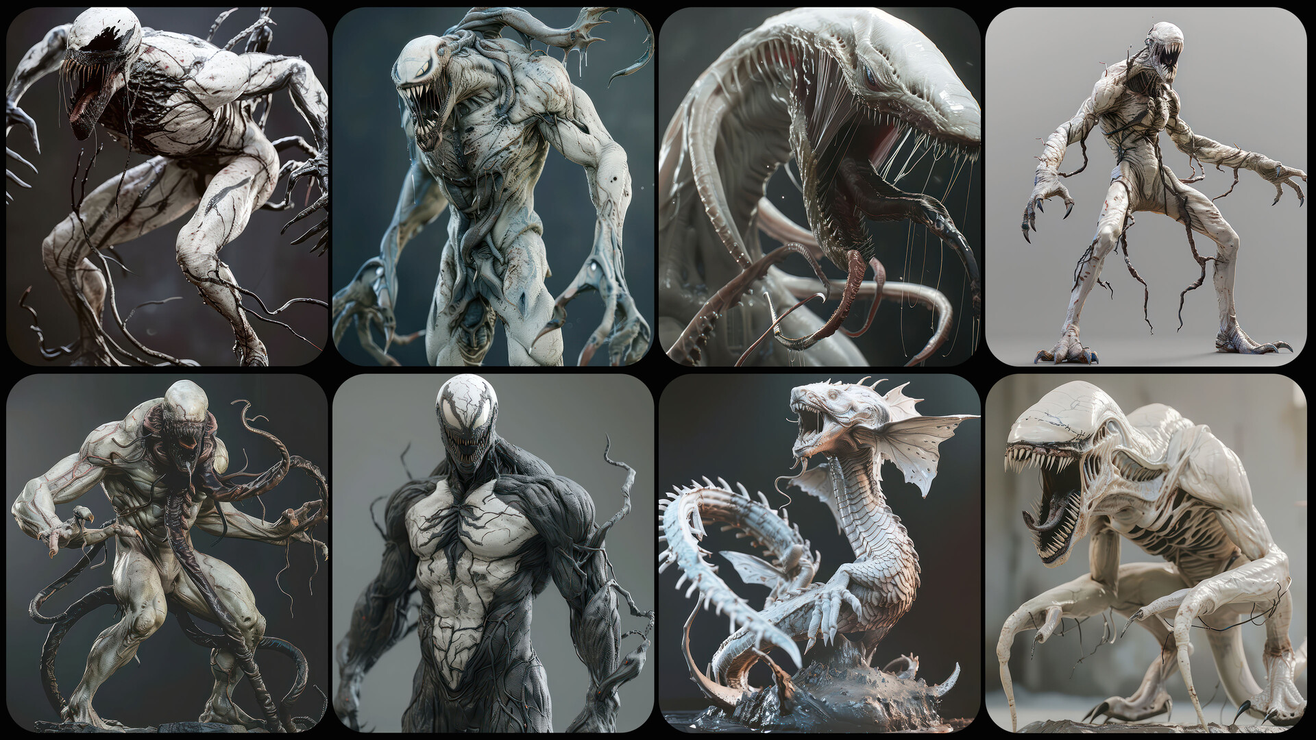 Ferial Studio - 🔹200 White Venom Character Reference Image Pack v.33 |4K|