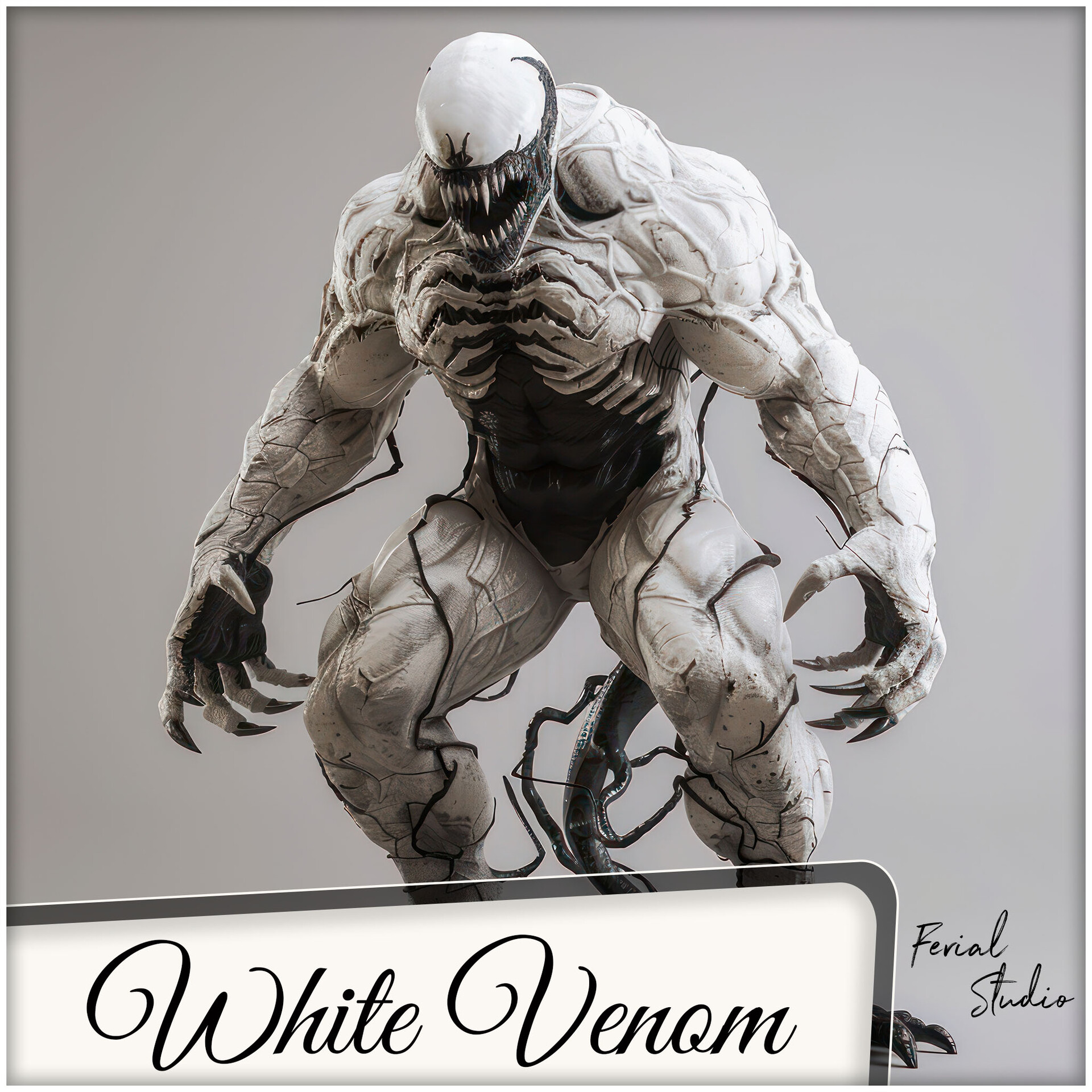 Ferial Studio - 🔹200 White Venom Character Reference Image Pack v.33 |4K|