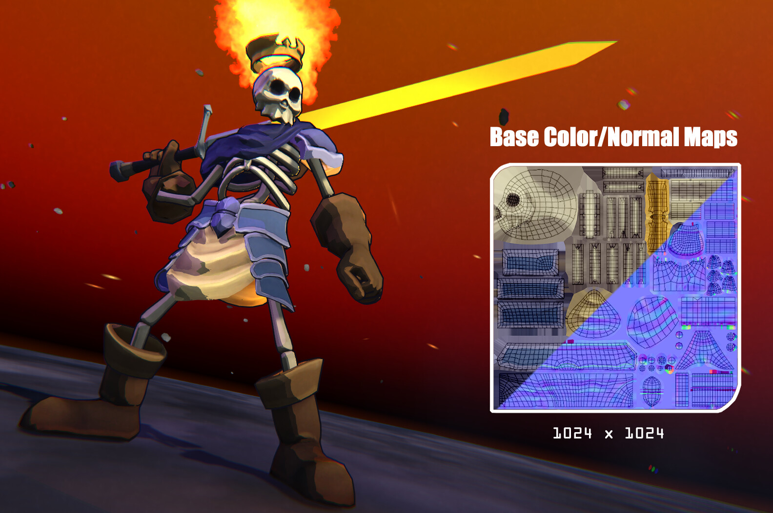 Davy's Art Corner - The Skeleton King - RogueLight (Pirate Jam Entry)