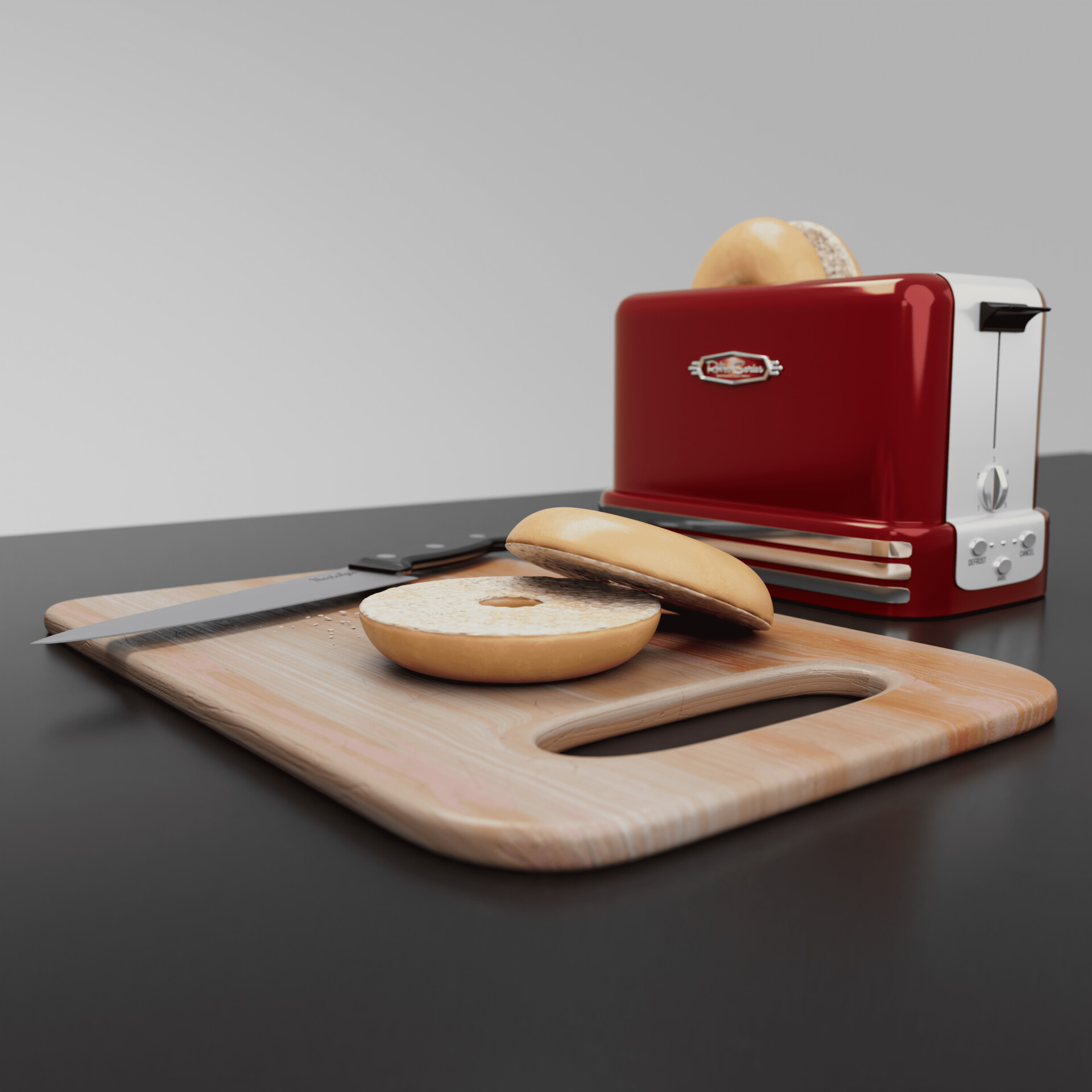 ArtStation - Nostalgia Retro Toaster 60s and Knife