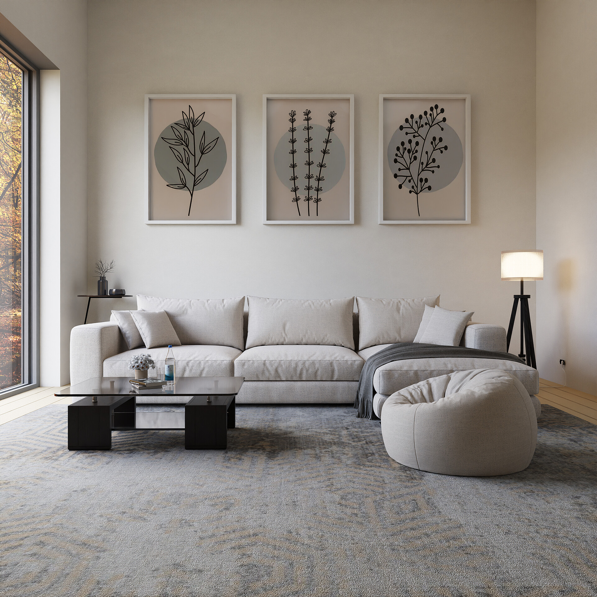 ArtStation - Living Room Space Visualization