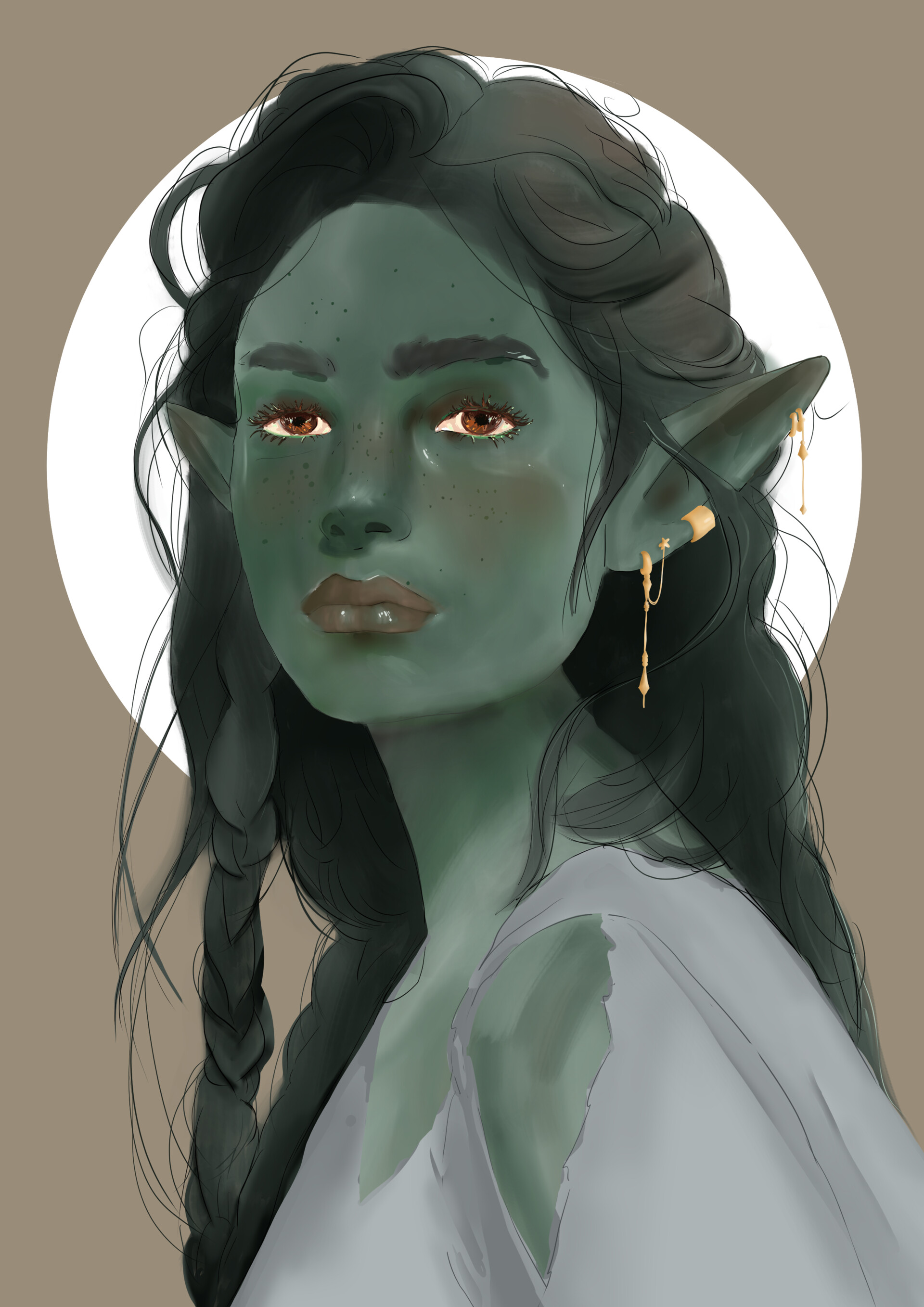 ArtStation - Green elf portrait