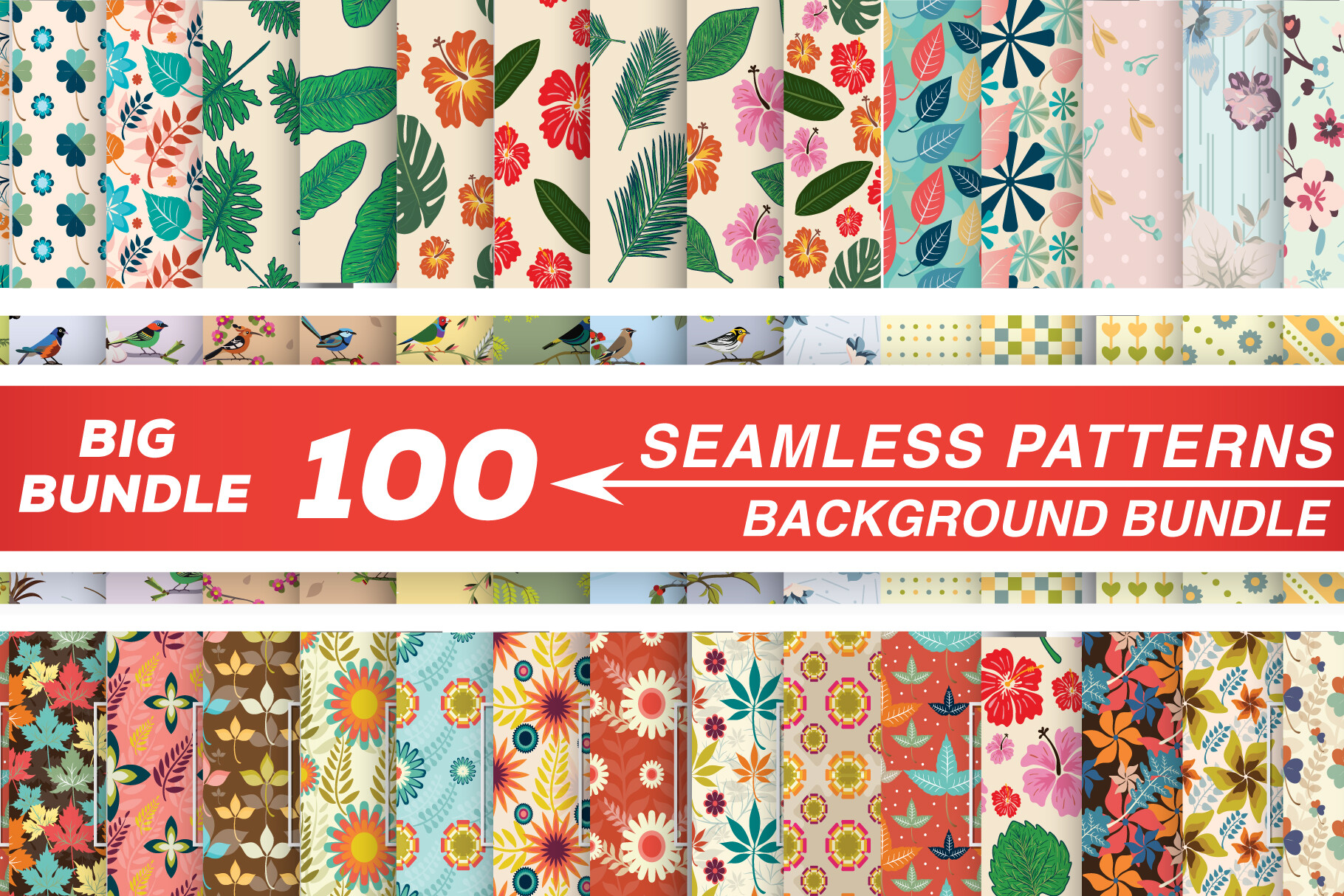 ArtStation - Big Bundle 100+ Seamless Patterns Backgrounds collection.