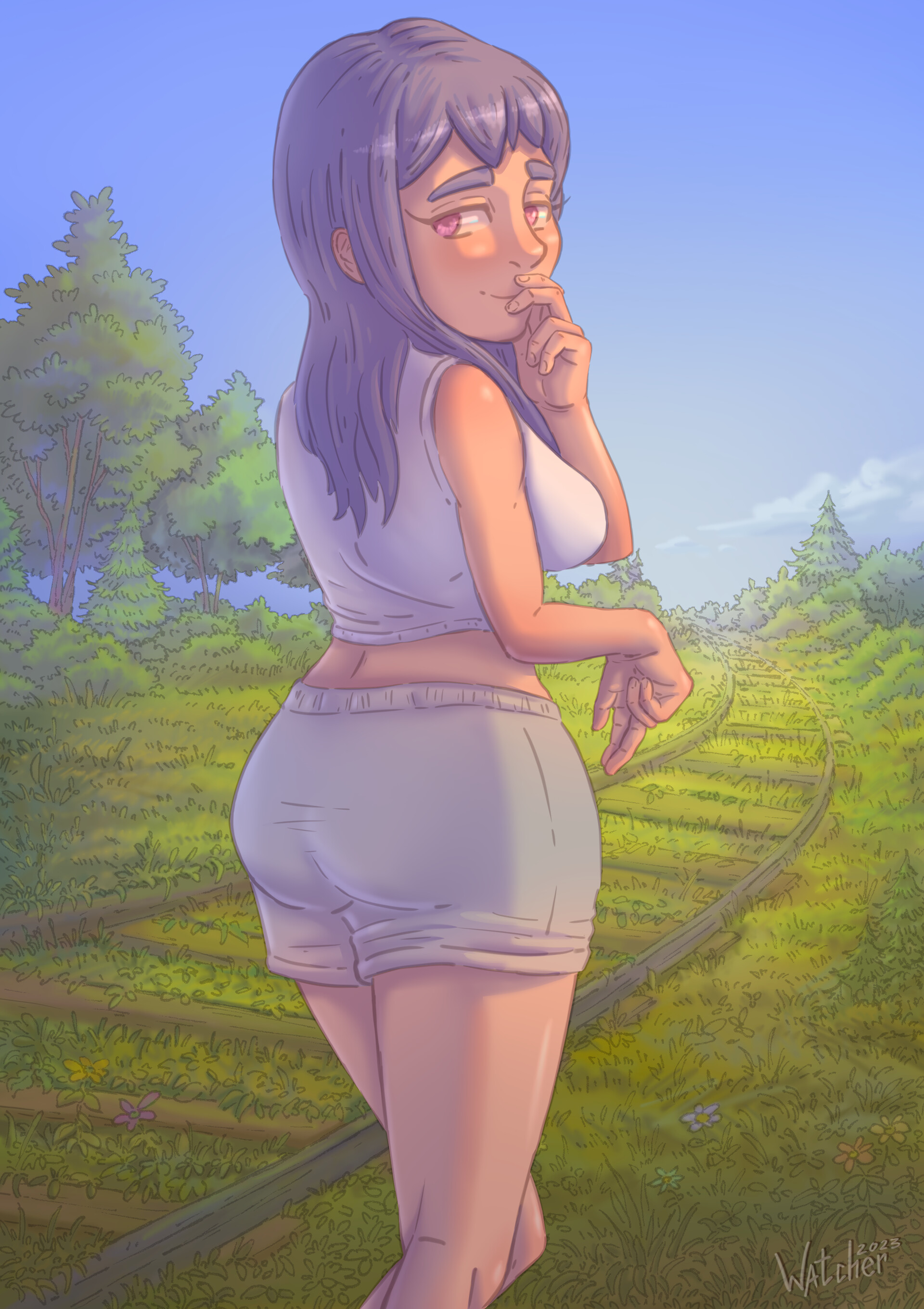 ArtStation - Daria on the railway