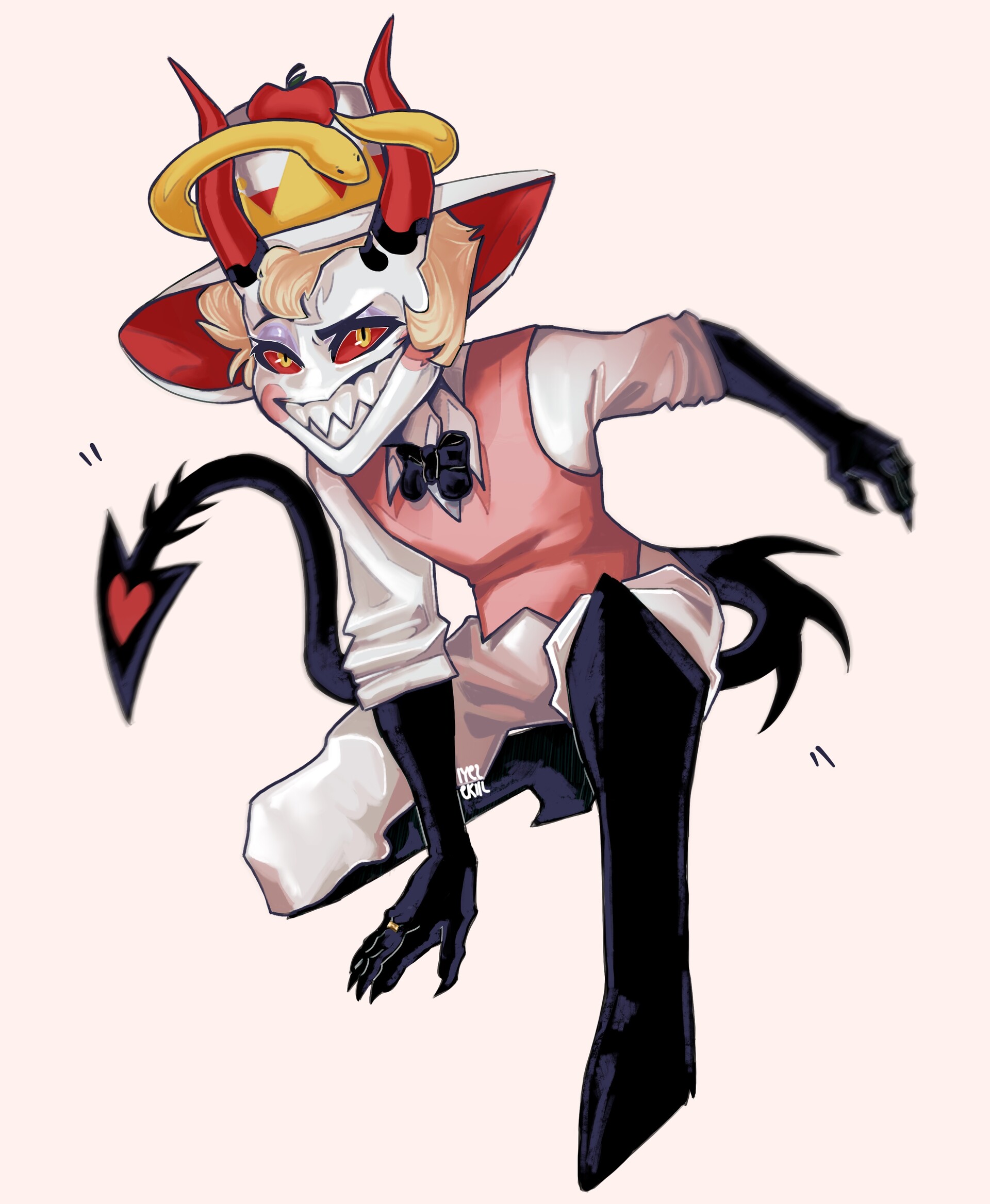 ArtStation - fighting | Hazbin Hotel Lucifer fanart