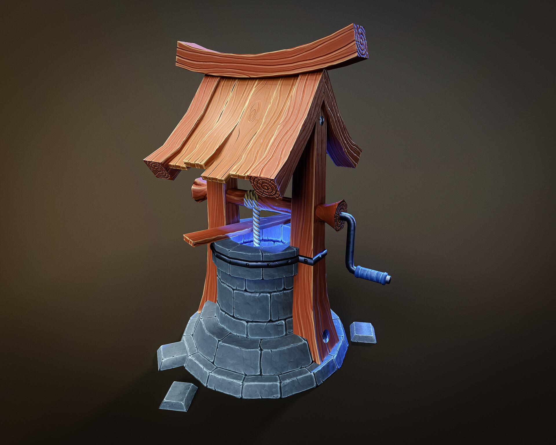 ArtStation - Stylized Well (Trim sheet pipline)