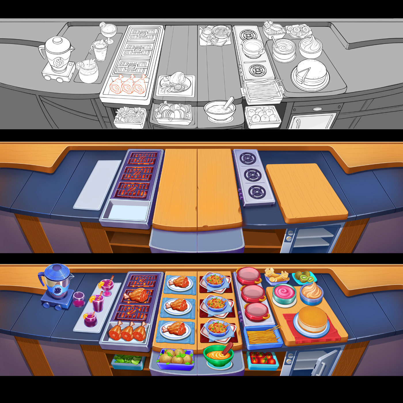 Amol Lokare - Food icons and vessels for 'Cooking Team' Game!