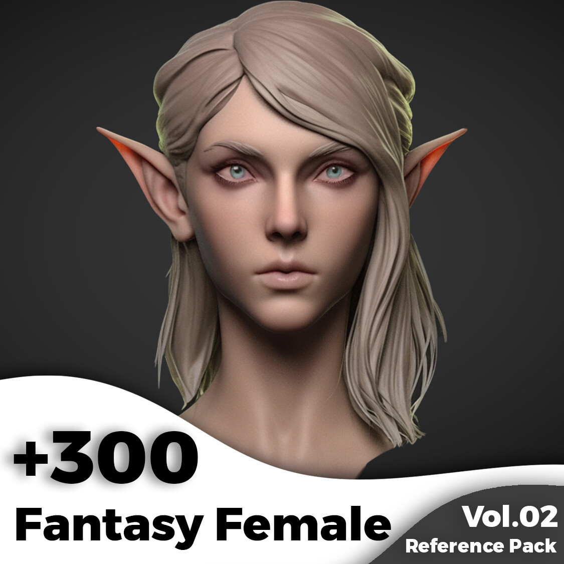 3D Head Sculpt References in 4K - Tika Art - +300 Fantasy Female Head ...