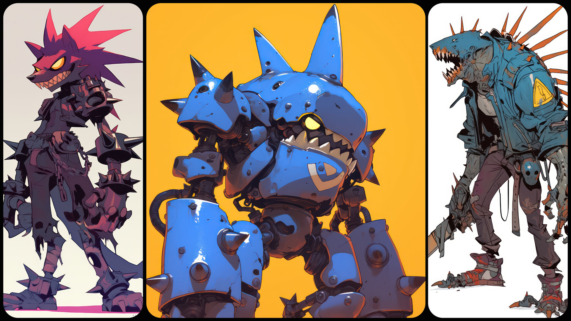 Ferial Studio - 🔹210 Metal Punk Monster - Cartoon Character Reference ...
