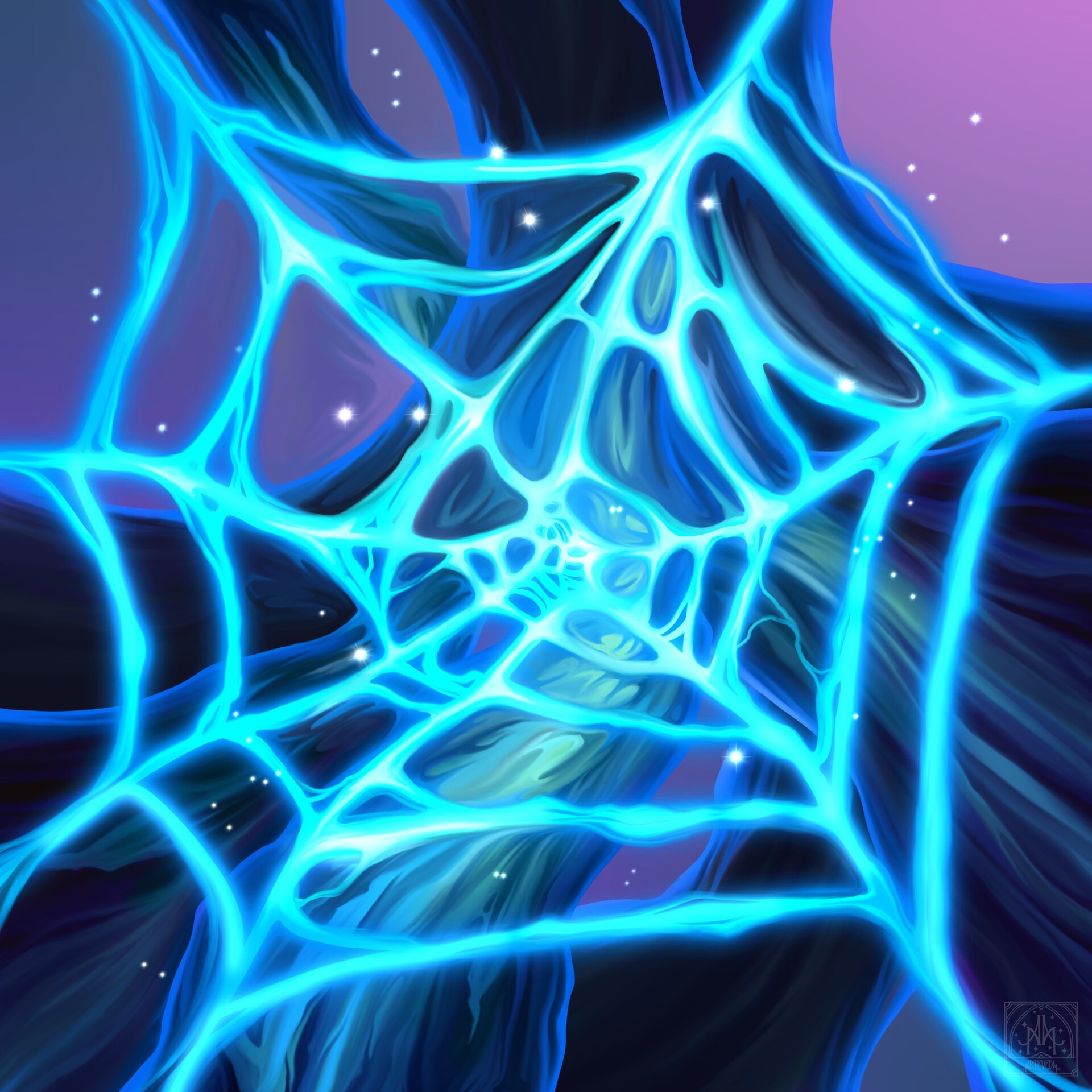 ArtStation - Glowing Spiderweb