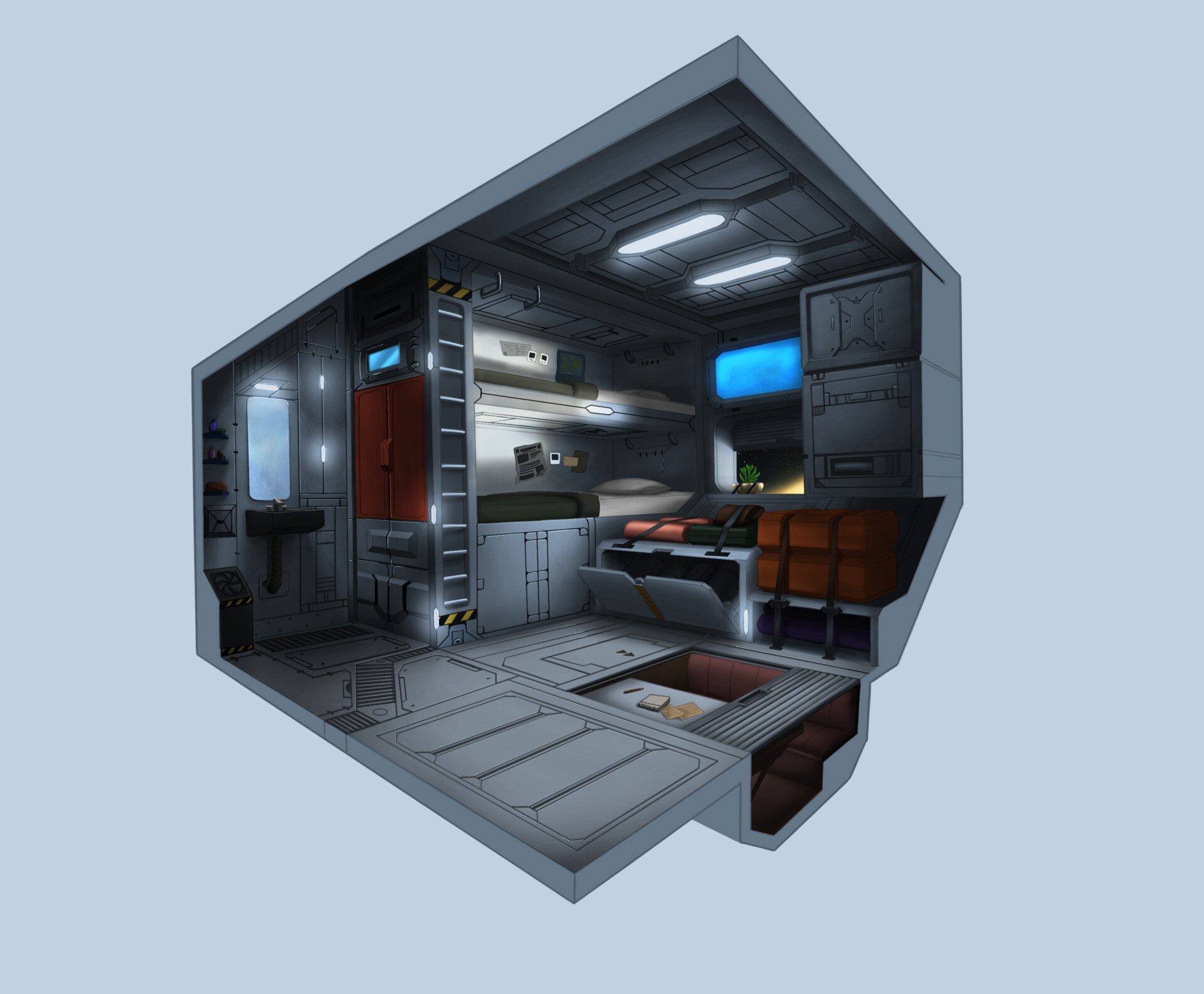 ArtStation - Space Barracks