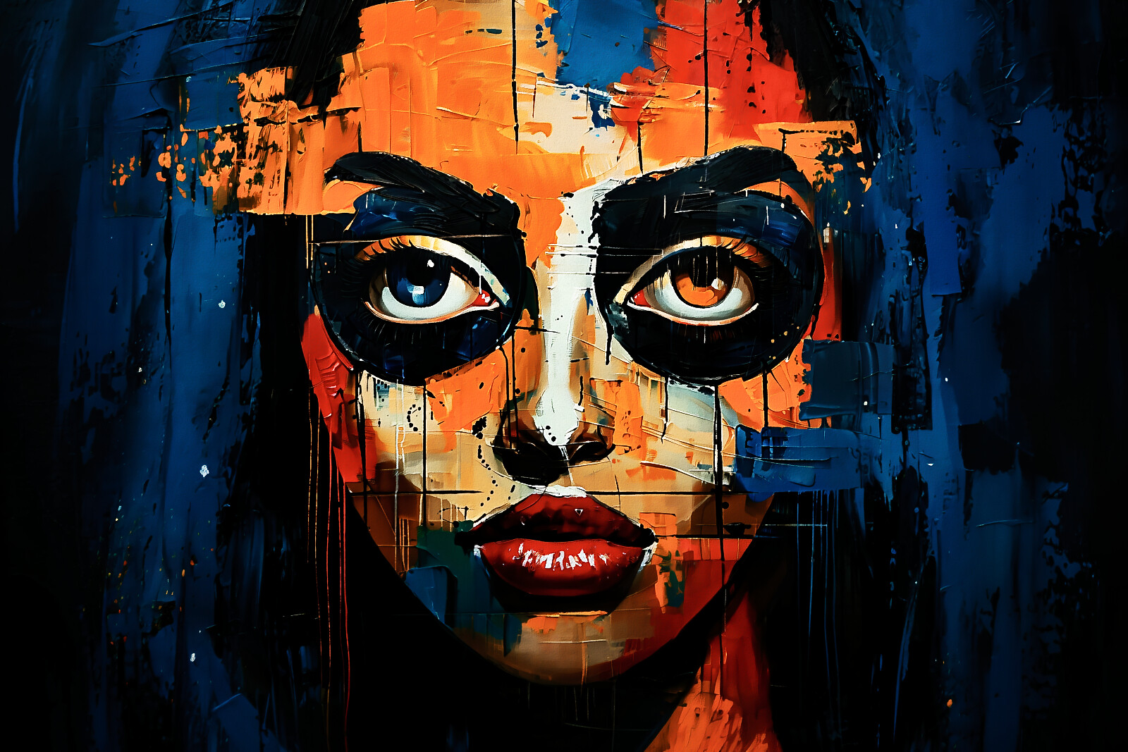 ArtStation - Abstract oil painting silhouettes 4, face illustration ...