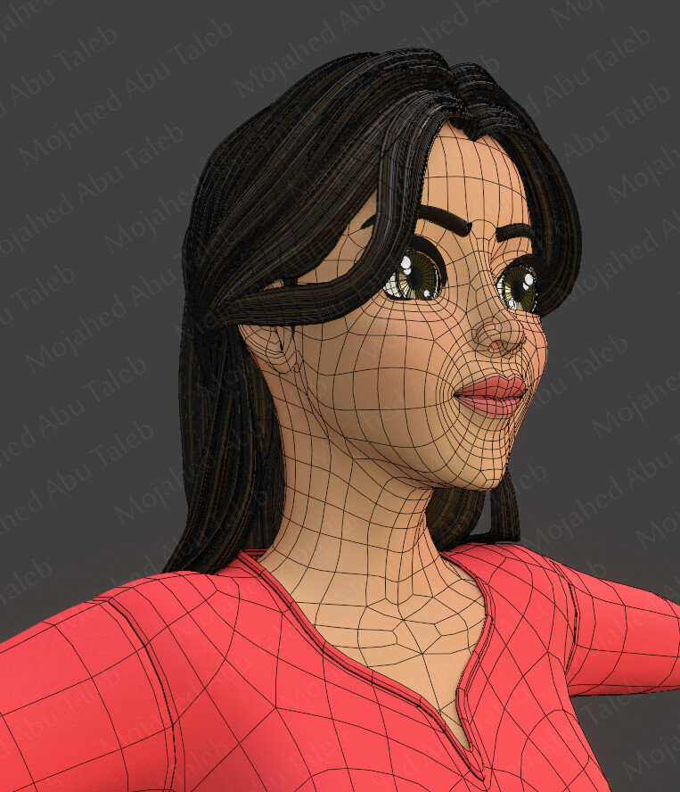 Mojahed Abu Taleb - Low poly stylized female character