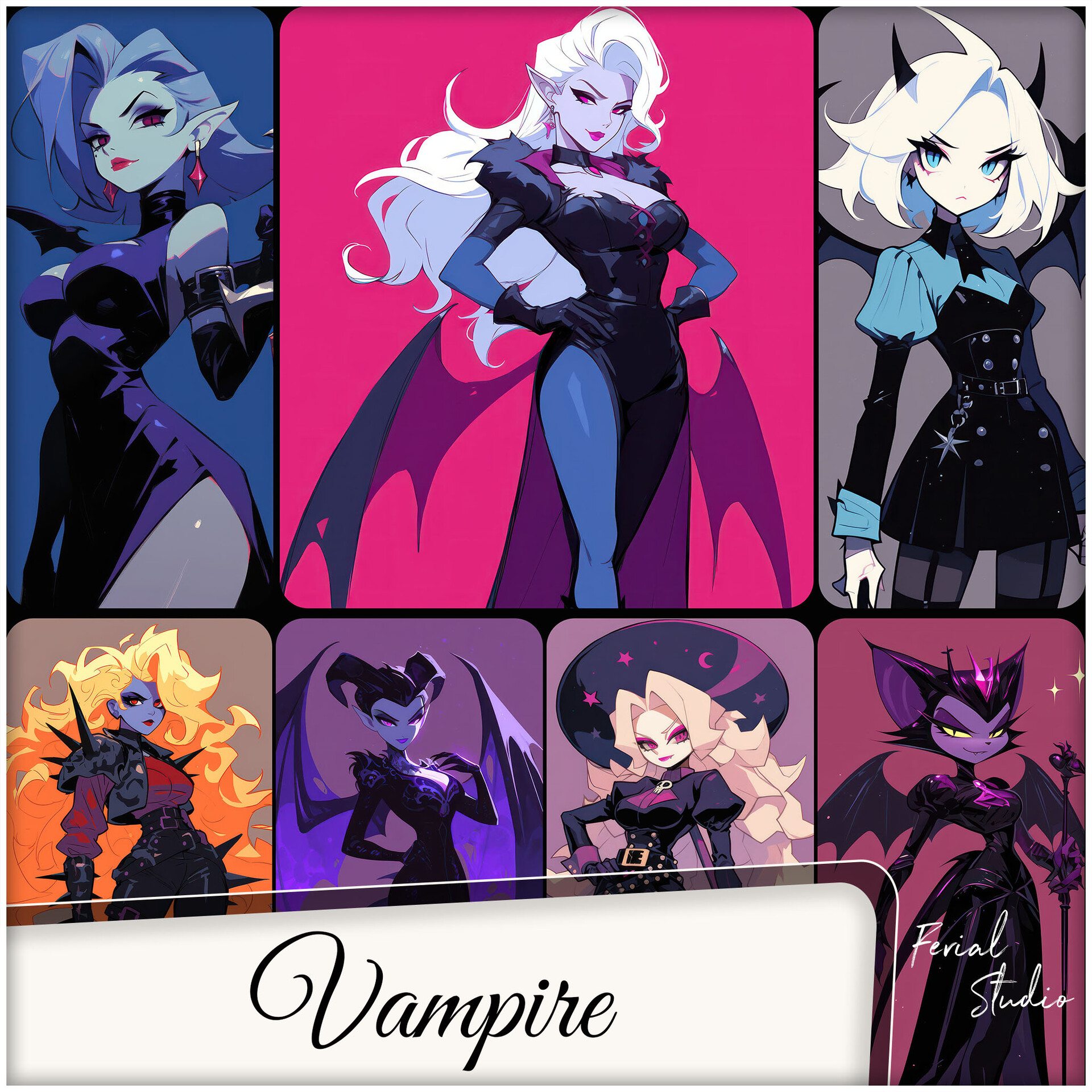 Ferial Studio - 🔹250 Vampire - Cartoon Character Reference Image Pack v ...