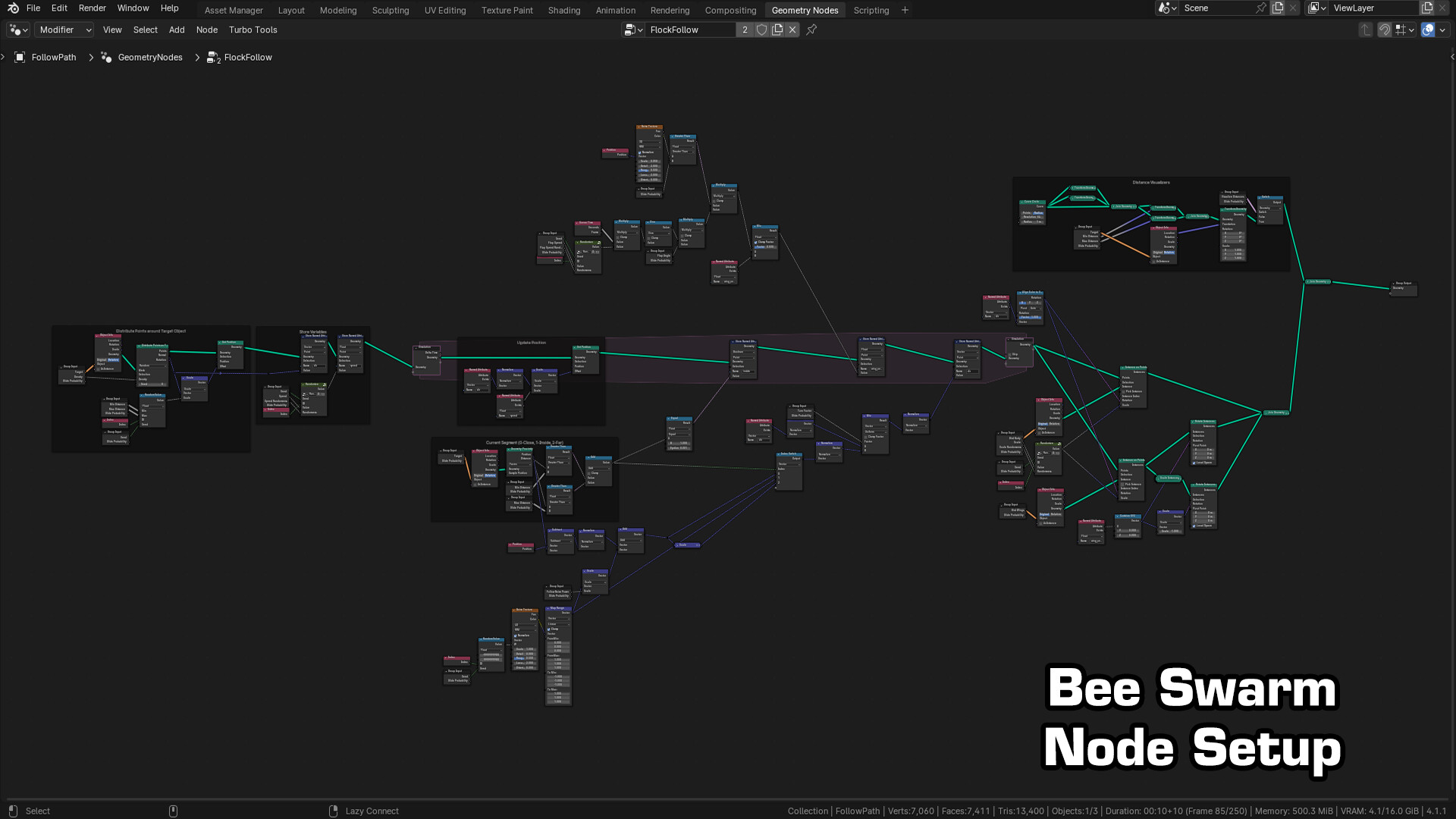 3D Tudor - Birds and Bees Geometry Node