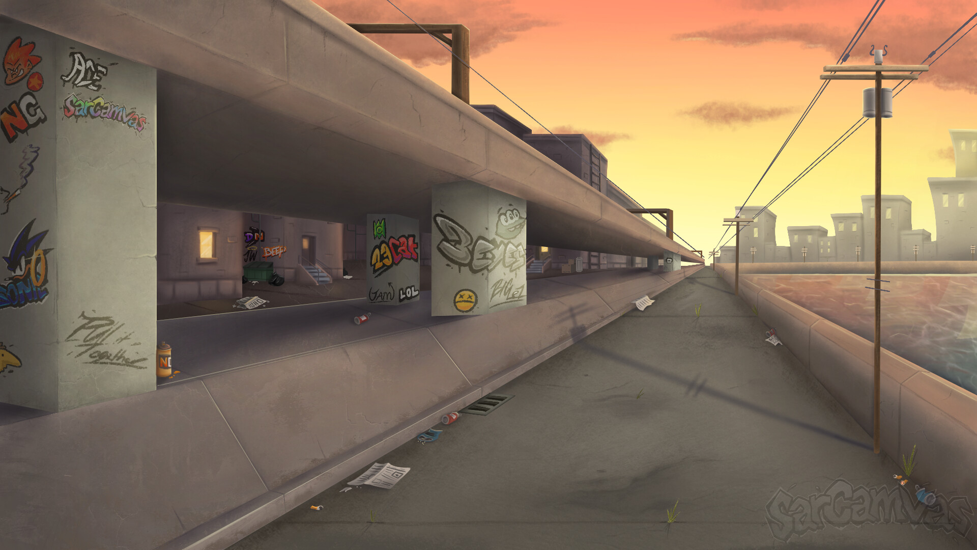 ArtStation - Traditional and Digital One and Two Point Perspective Drawings