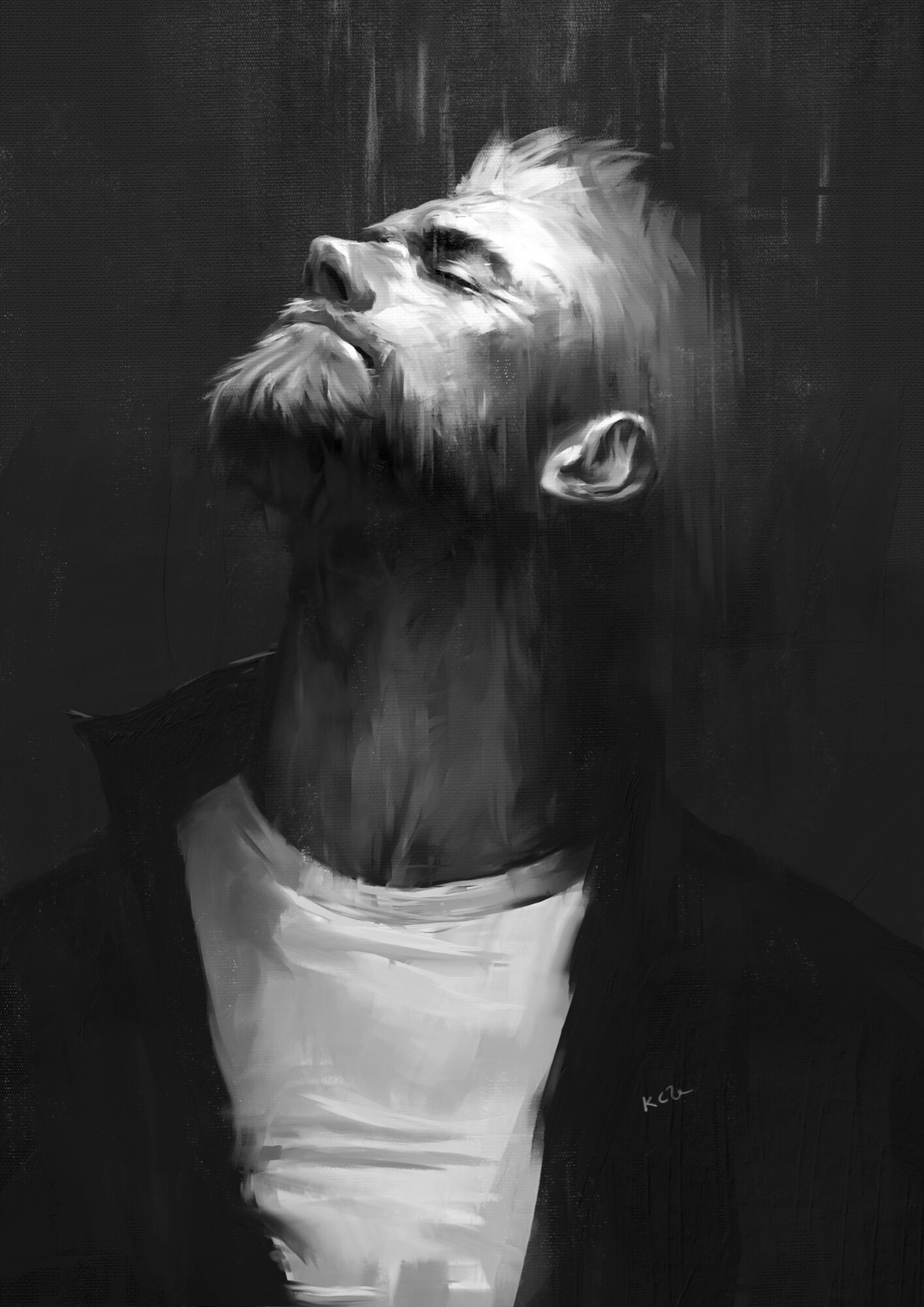 ArtStation - Grayscale Radiance: Black and White Portrait of a Muscle ...