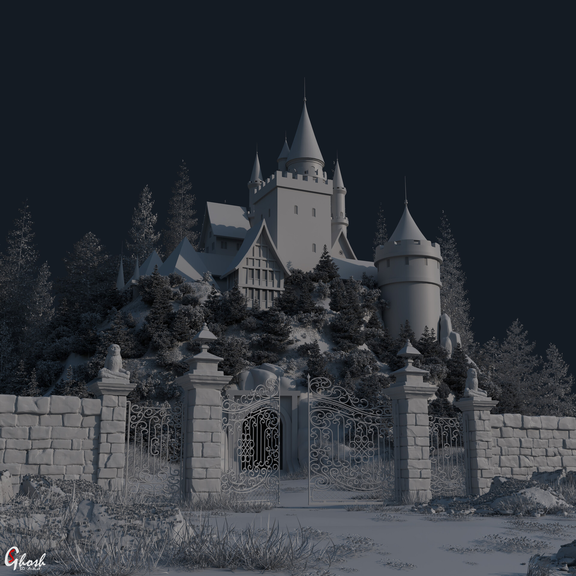 ArtStation - Forest Castle