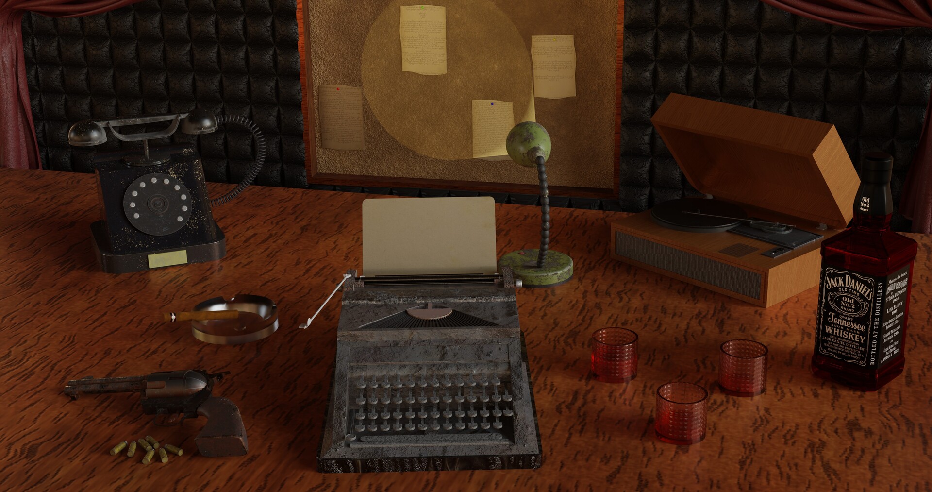 ArtStation - Mafia Desk Art