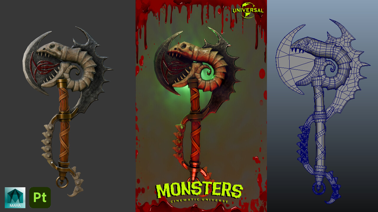 ArtStation - Monster Axe Weapon