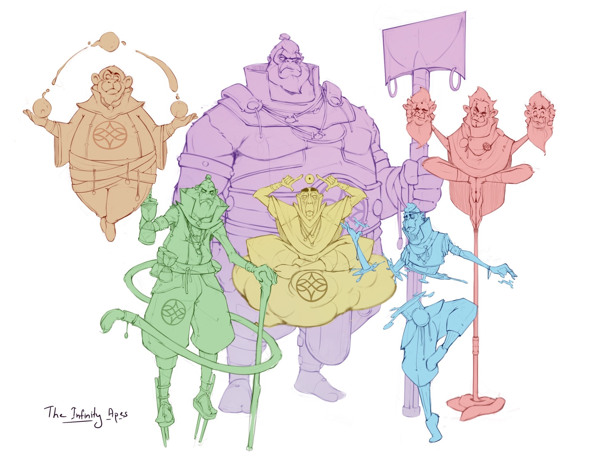 Zilpin_canvas - The infinity stones as sentient apes!