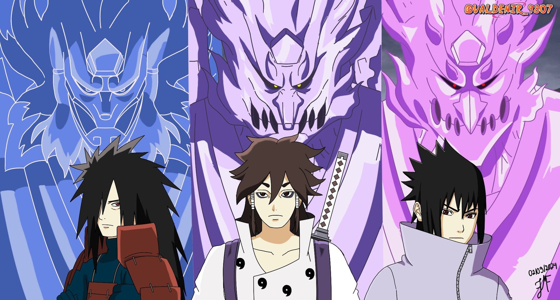 ArtStation - Indra , Madara e Sasuke Susanoo