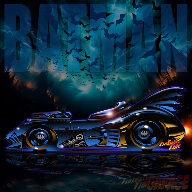 ArtStation - 1989 Batmobile Concept Art by Fireball Tim Garage