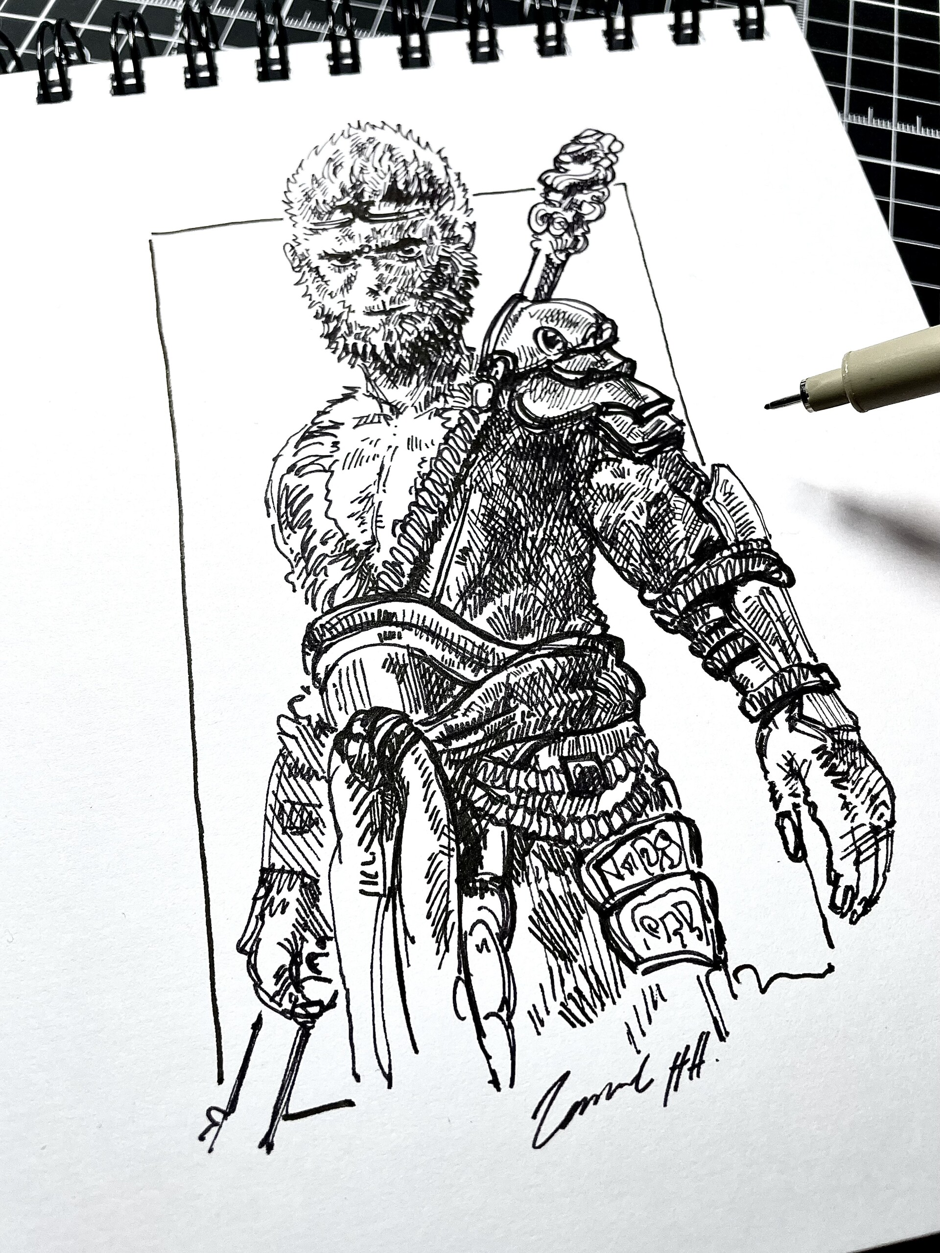ArtStation - WuKong | speeddrawing | ink | no ai | aa.chernyshov