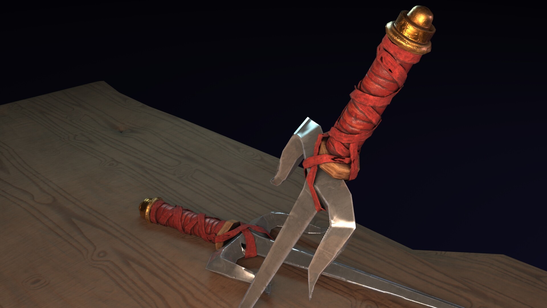 ArtStation - Stylized Sais Prop Weapon