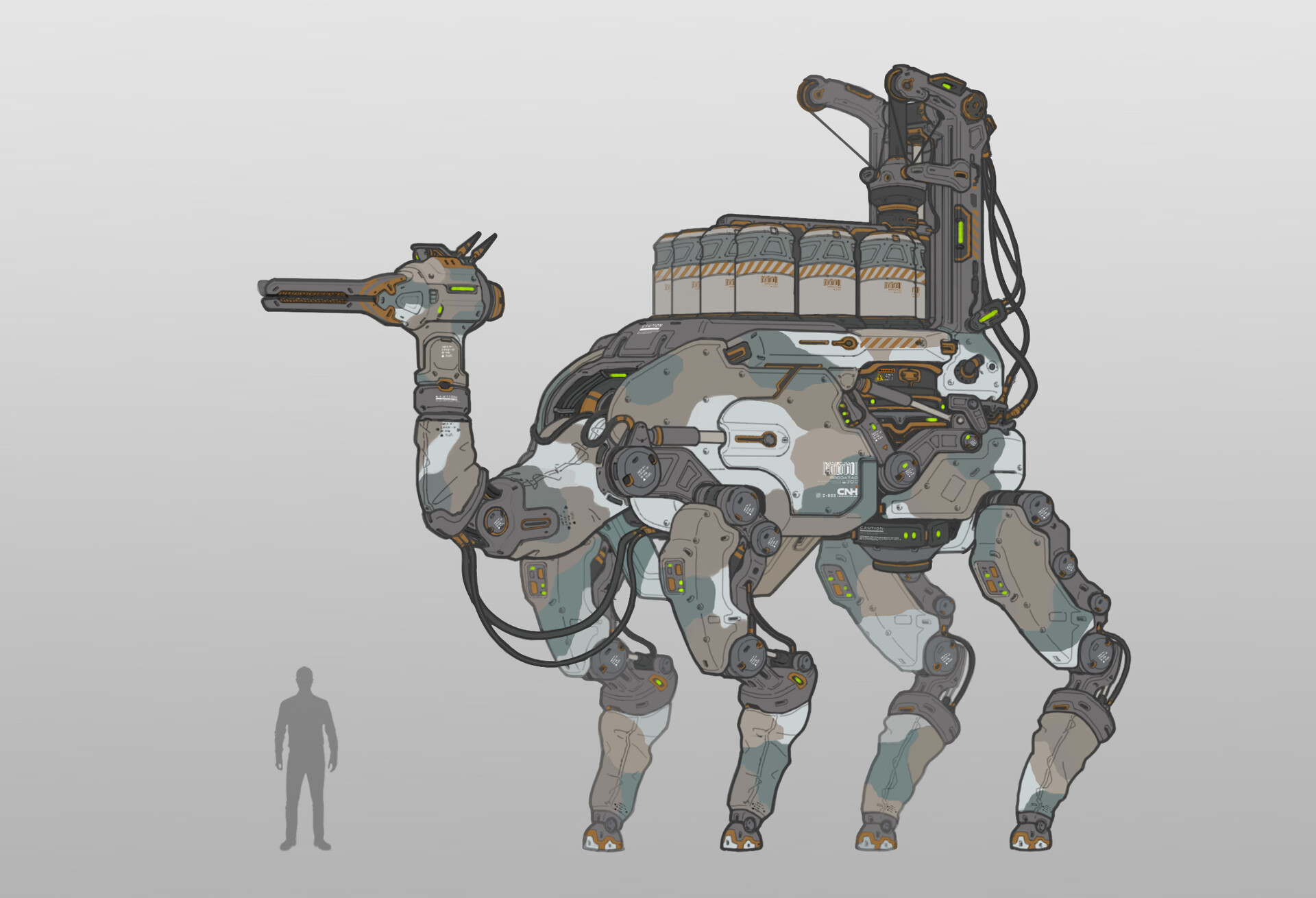 ArtStation - Just a sketch of air hammer mech did in 2023~