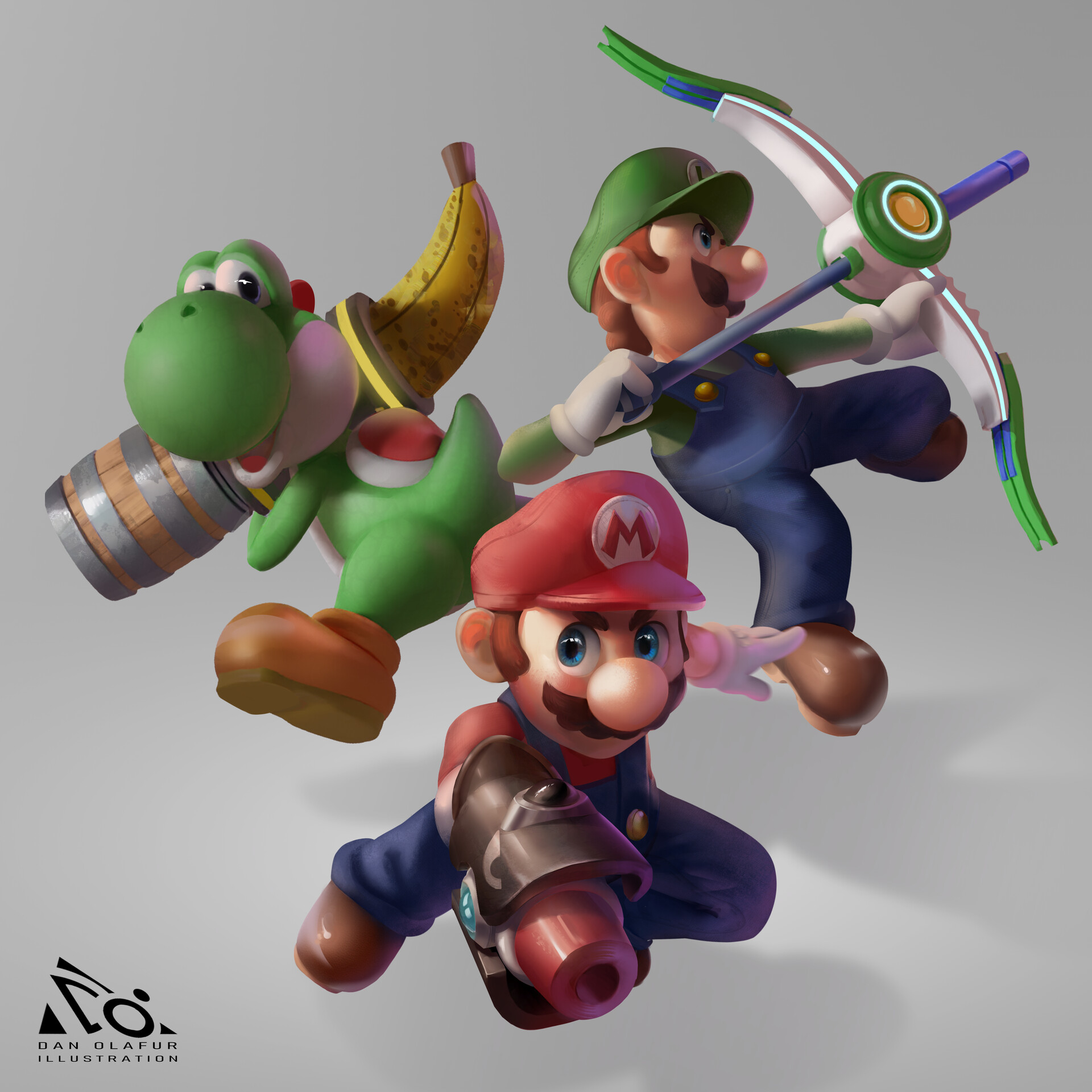 ArtStation - Mario, Luigi, and Yoshi