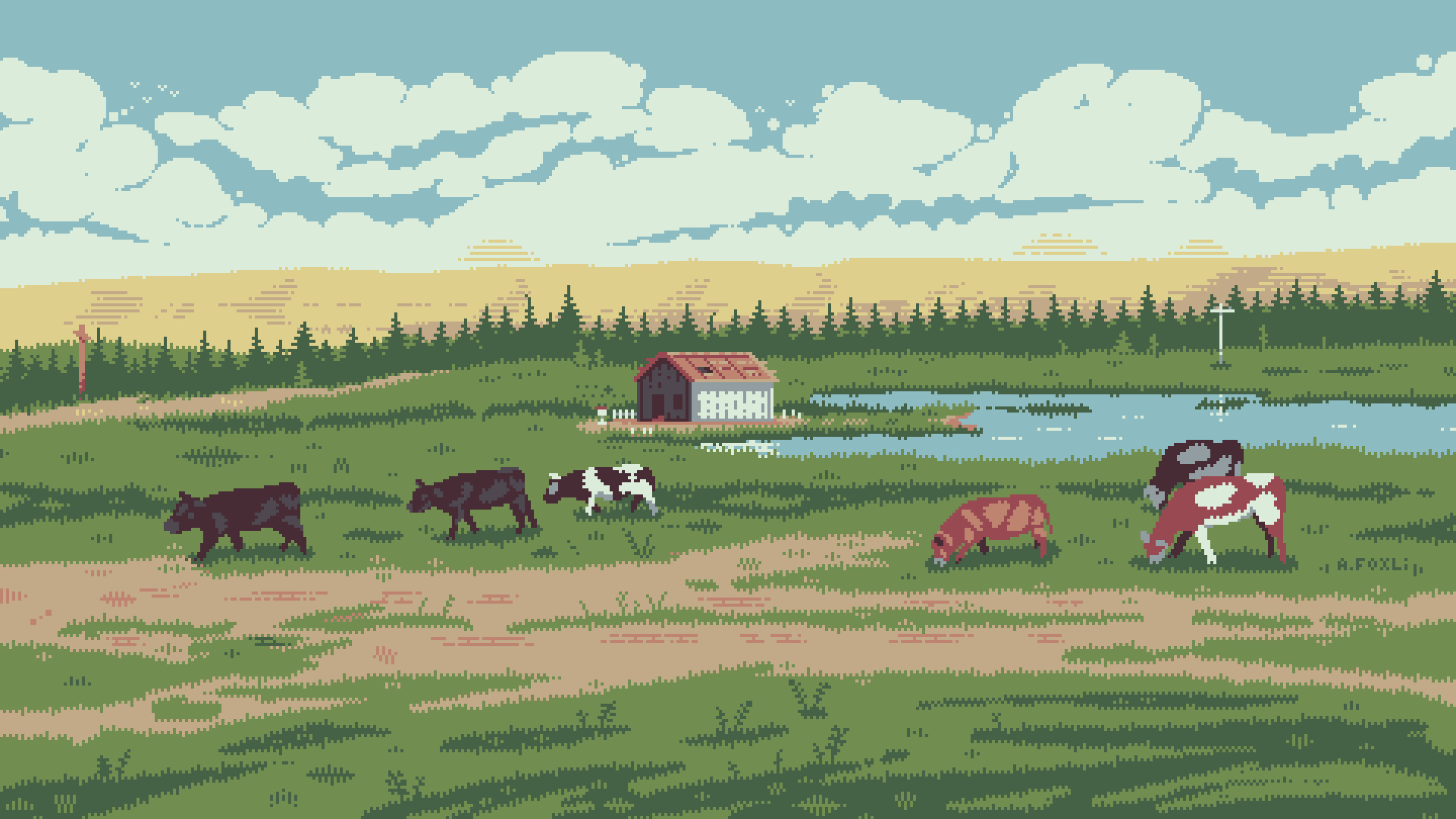 ArtStation - A field of cows